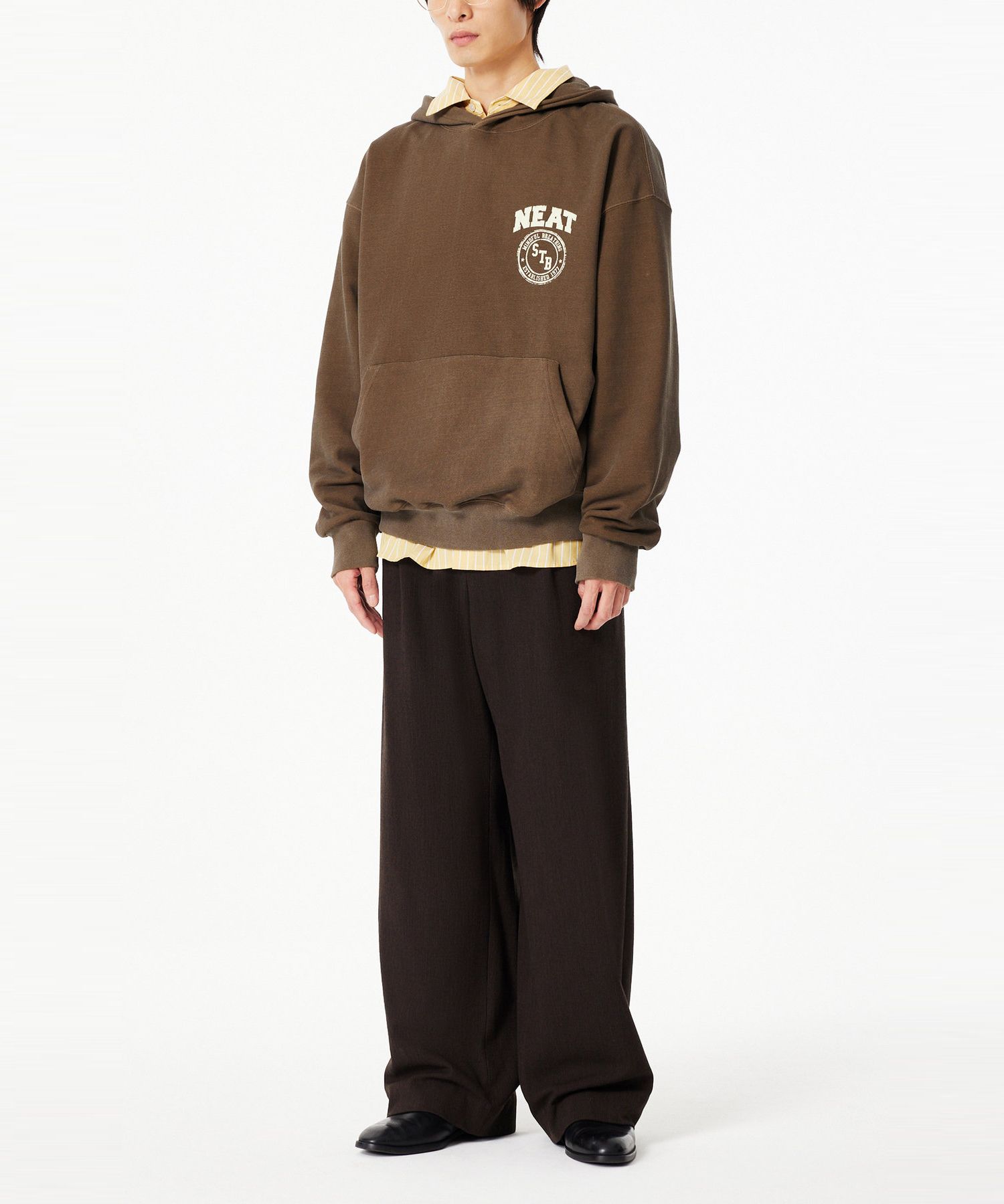 MUSINSA | STUDIO TOMBOY [MEN] Tomboy Logo Print Hoodie Man to Man_Brown ...