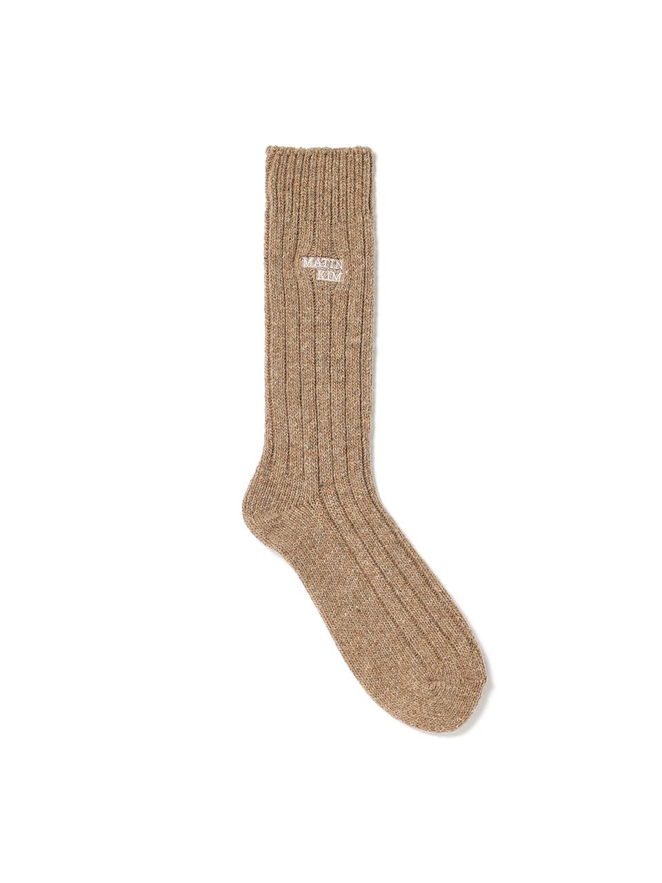 MUSINSA公式 | MATIN KIM WOOL BLEND CREW SOCKS IN BEIGE
