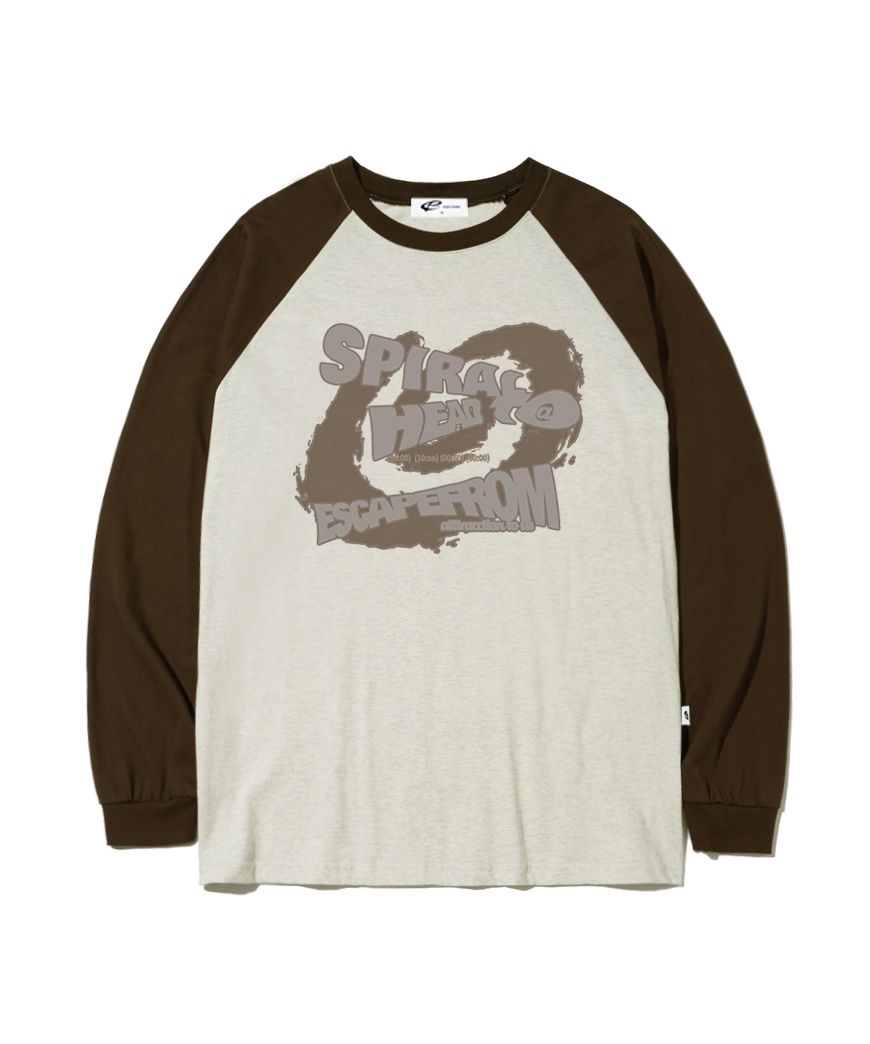 MUSINSA | ESCAPEFROM Spiral Icon Print Long Sleeve Brown