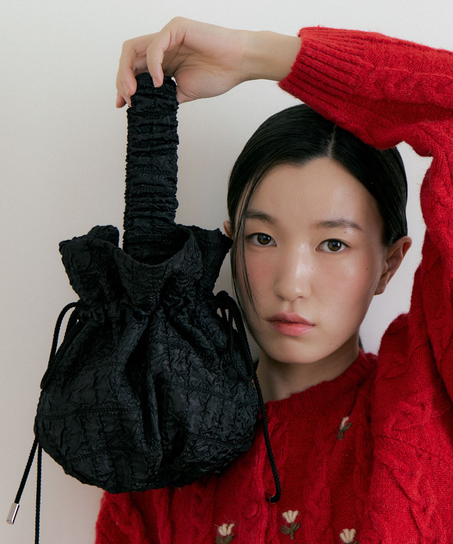 MUSINSA | LUCIR ZU Jacquard Flower Mini Bag (black)