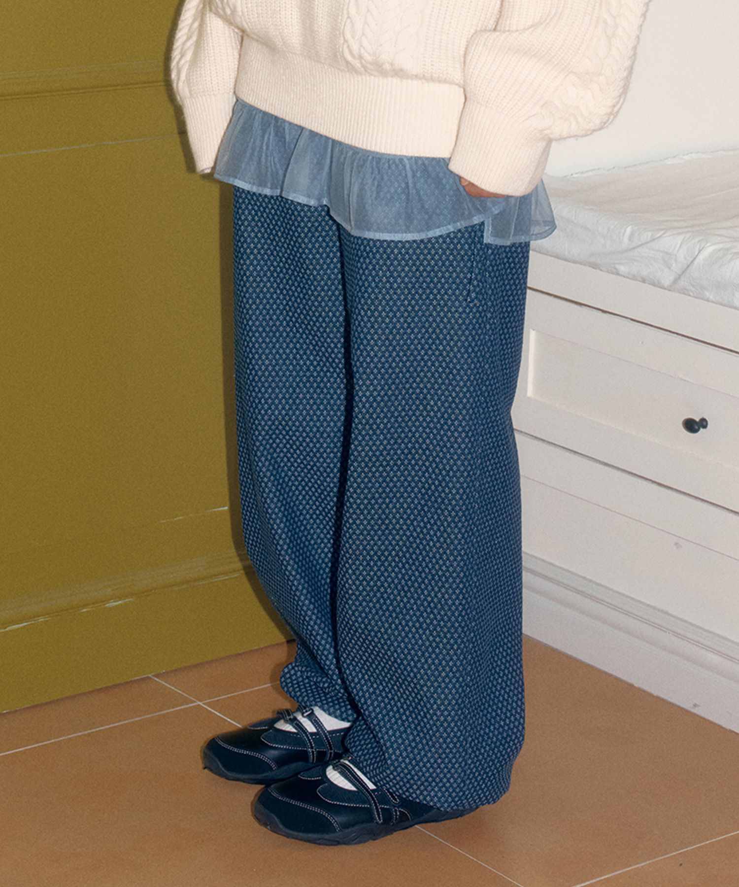 MUSINSA | CELITAILS DENIM STRING JOGGER PANTS_BLUE