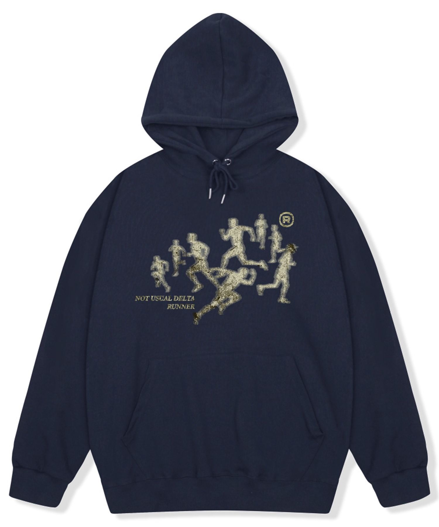MUSINSA | NOTUSUAL Runner's High Hoodie [NAVY]
