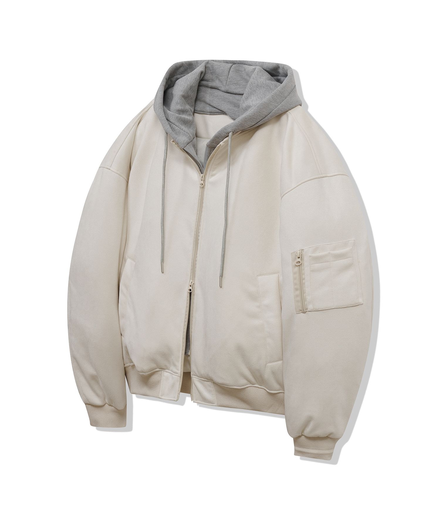 MUSINSA | STANDARDERROR 87-STAN101 Utility Hood Balloon Layered Suede Padding Ivory
