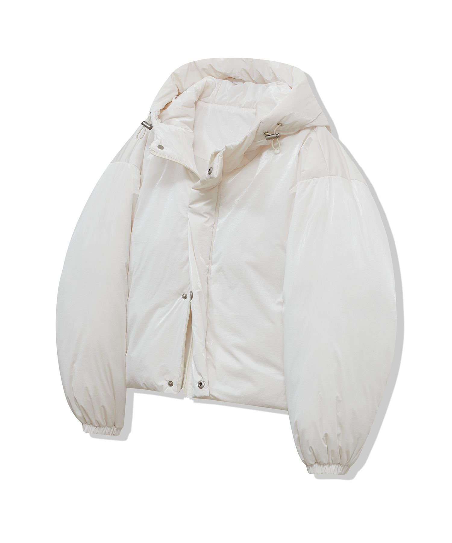 MUSINSA公式 | VIVABROWN 85-VIVA042 Utility Glossy Hood Crop Short Padding White