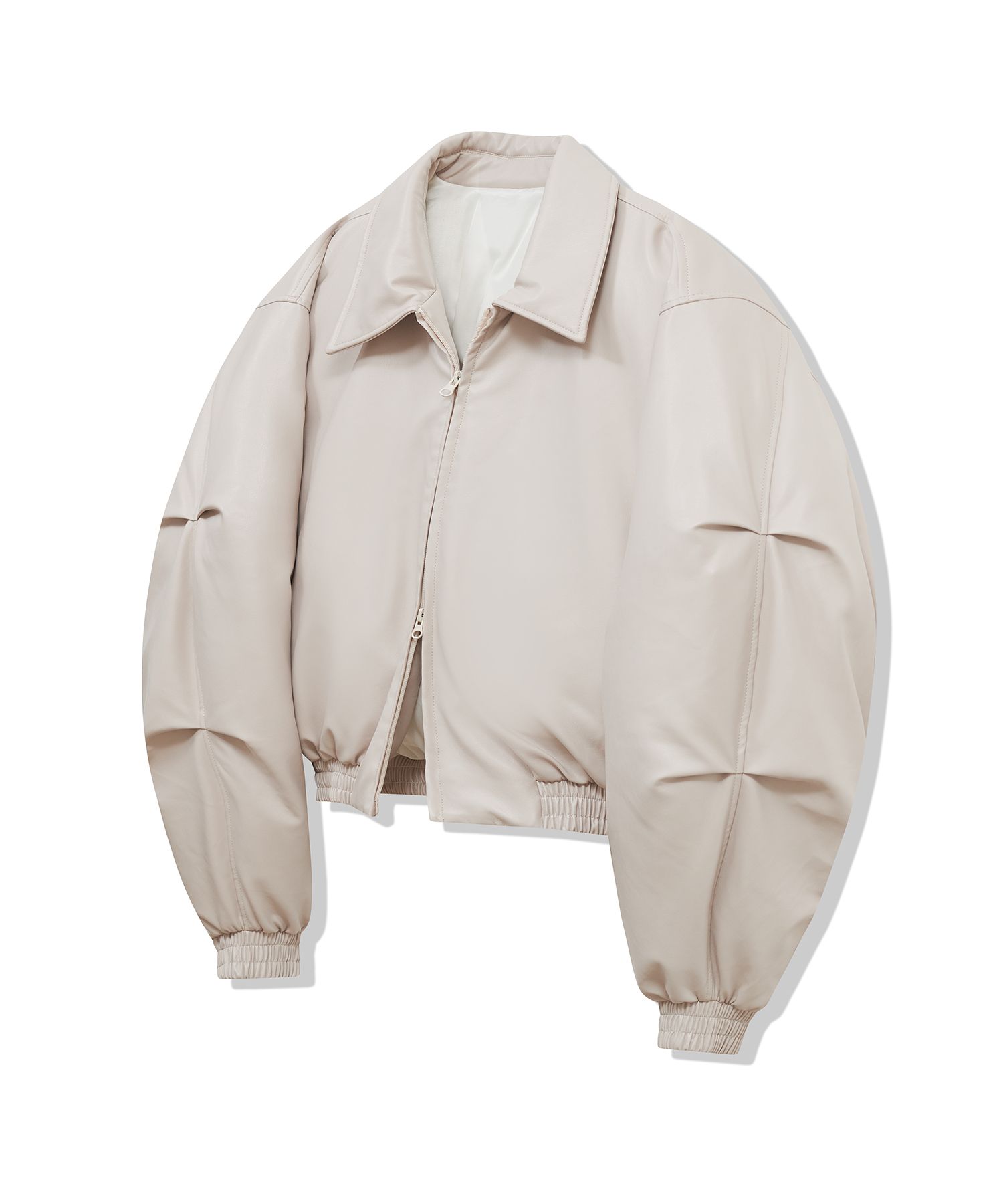 MUSINSA公式 | VIVABROWN 85-VIVA047 Kara Balloon Two Way Crop Leather Short Padding Ivory