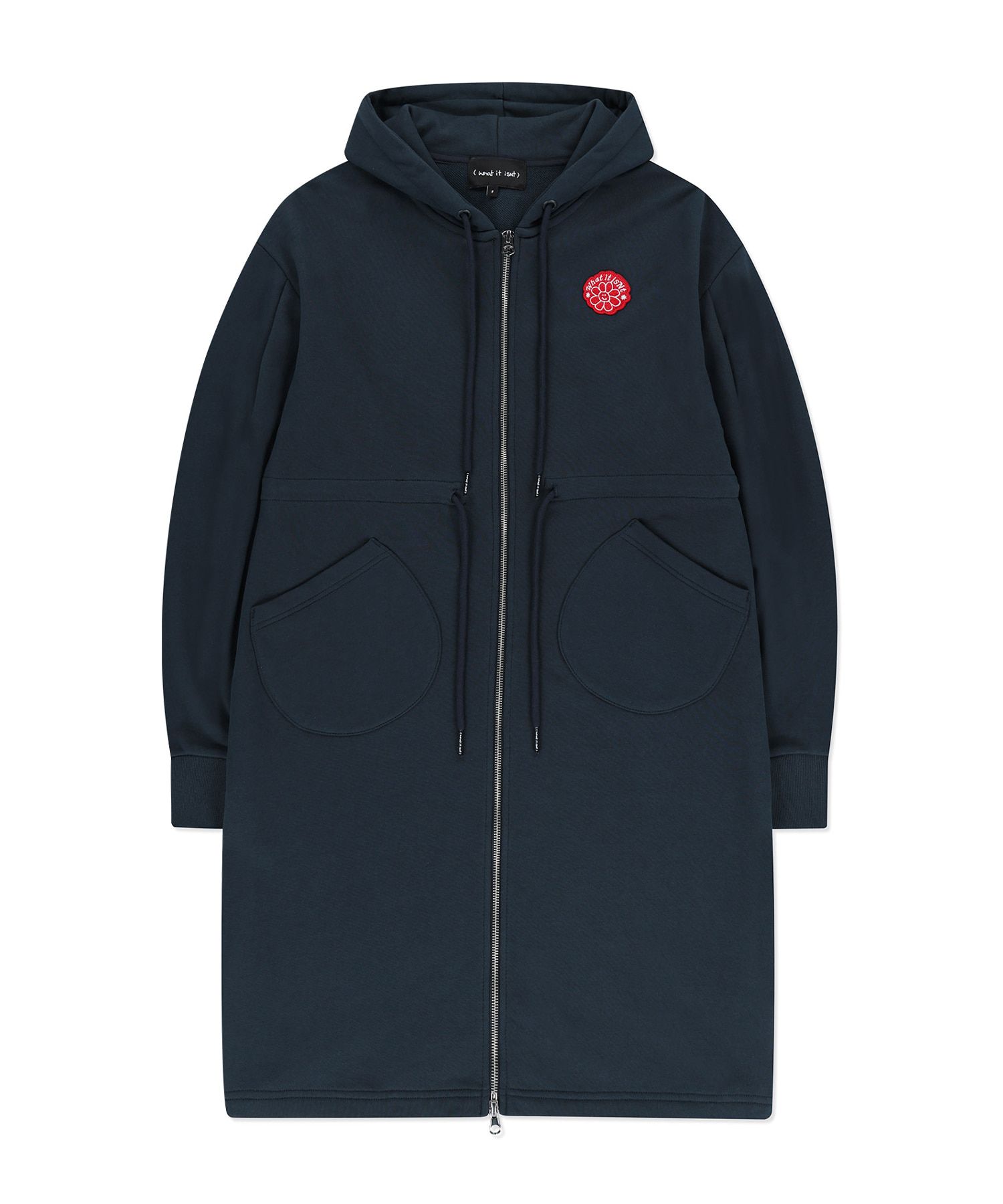 MUSINSA | WACKY WILLY Women's Flory Zip-Up Hooded One-Piece Navy