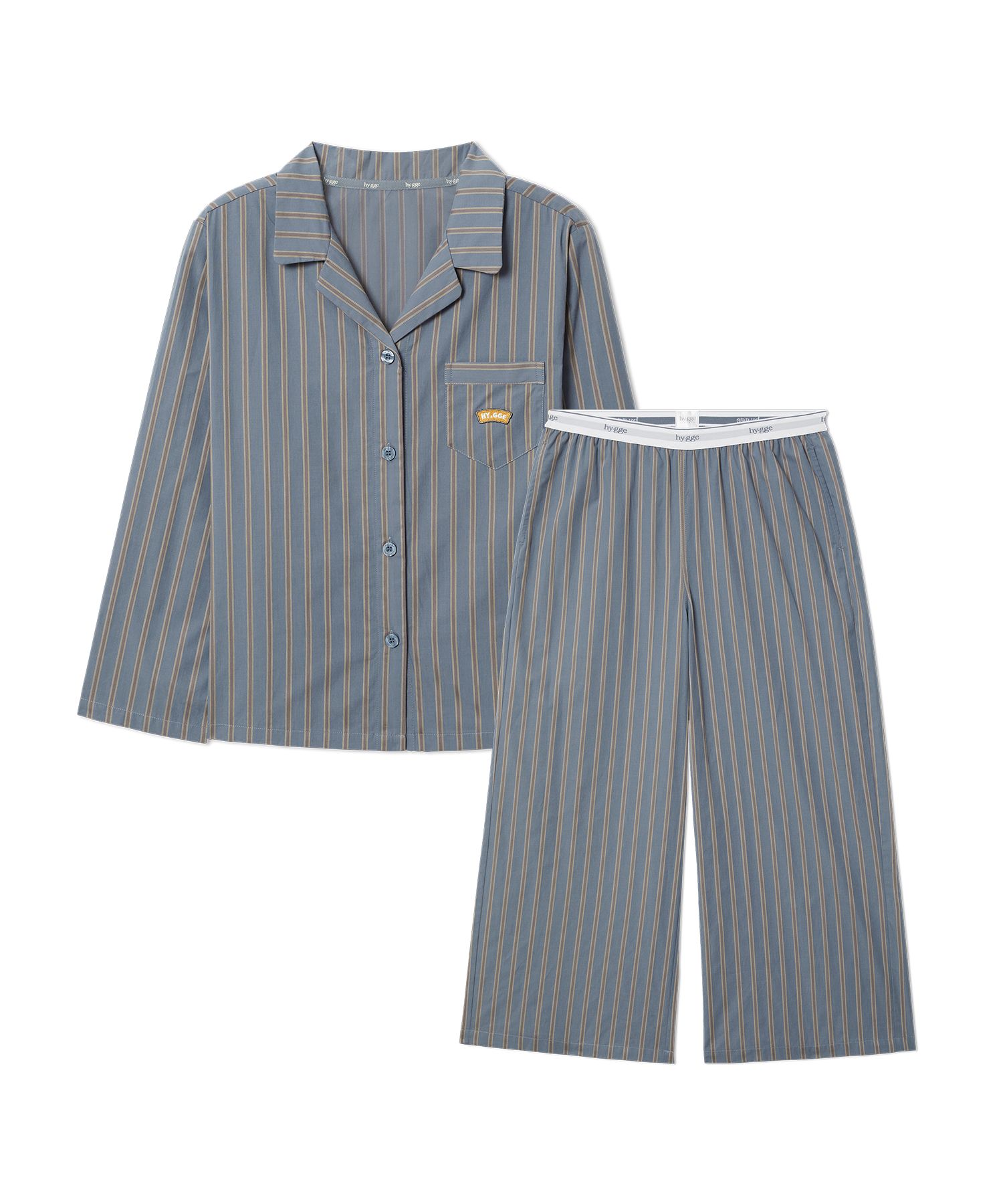 MUSINSA | HYGGE UNDERWEAR Goodnight Pajama Set - Grey Blue
