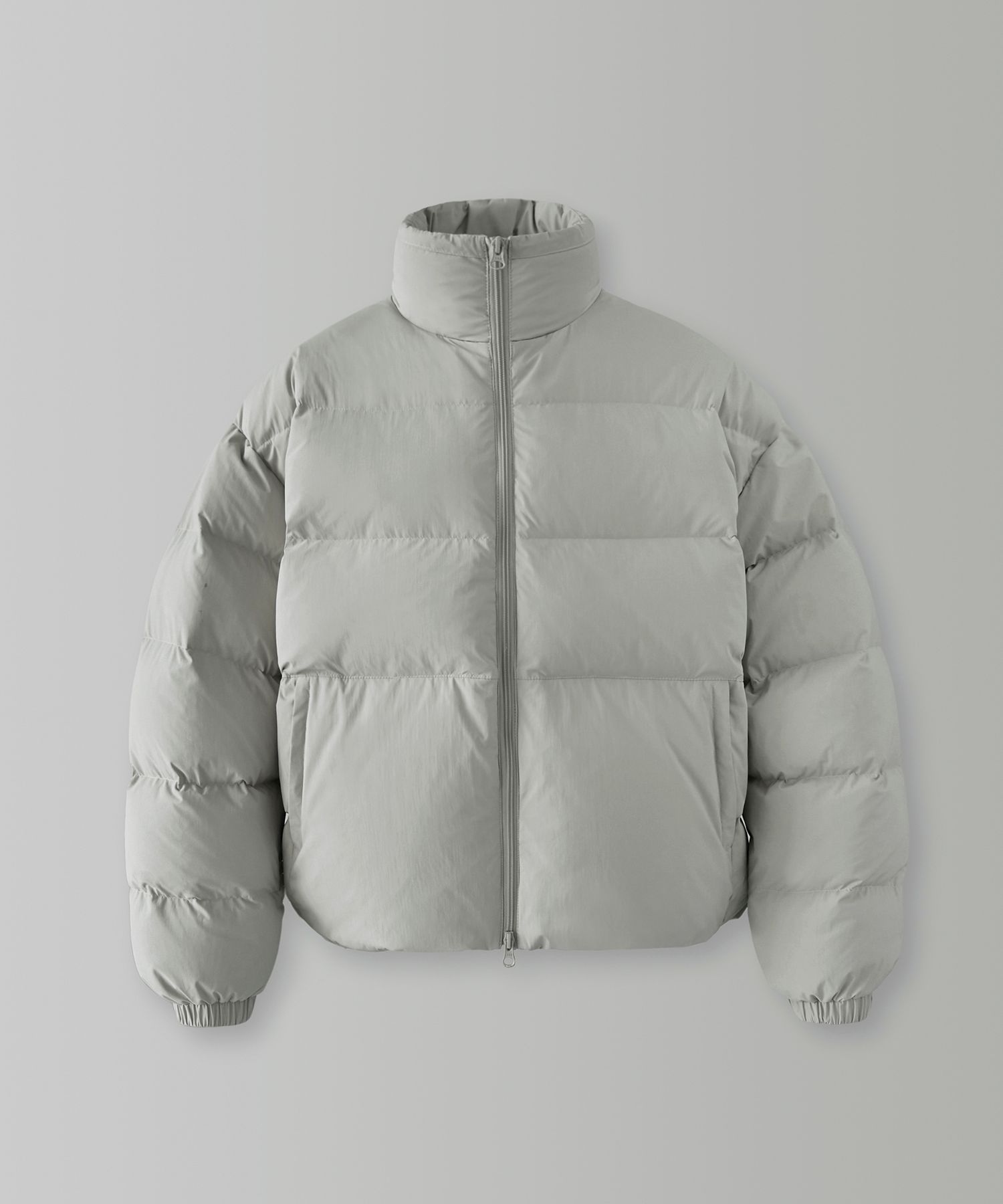 MUSINSA | LAFUDGESTORE Duckdown minimal puffer short padding_Soft Gray