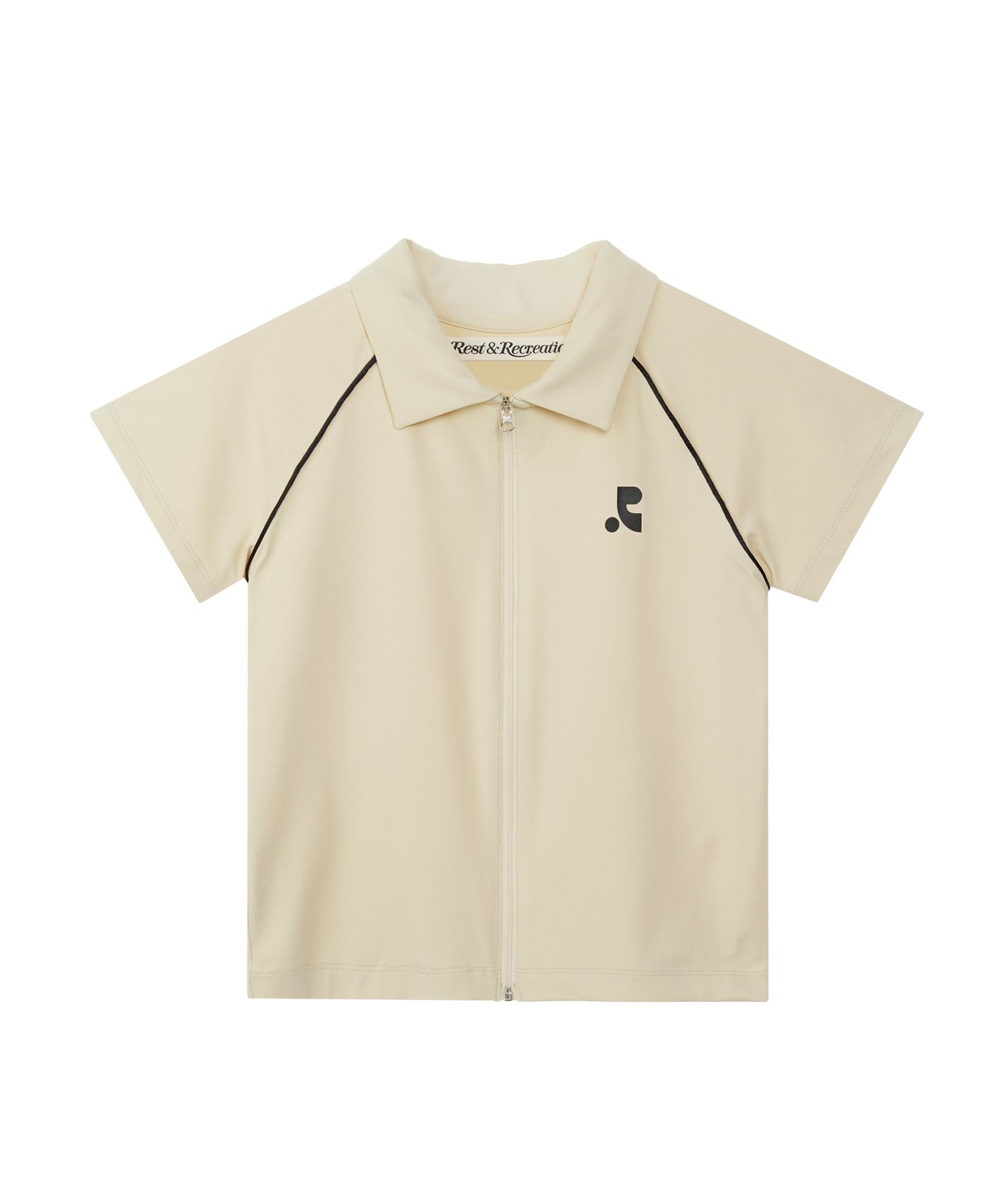 MUSINSA公式 | REST&RECREATION COLLAR ZIP-UP TOP - CREAM