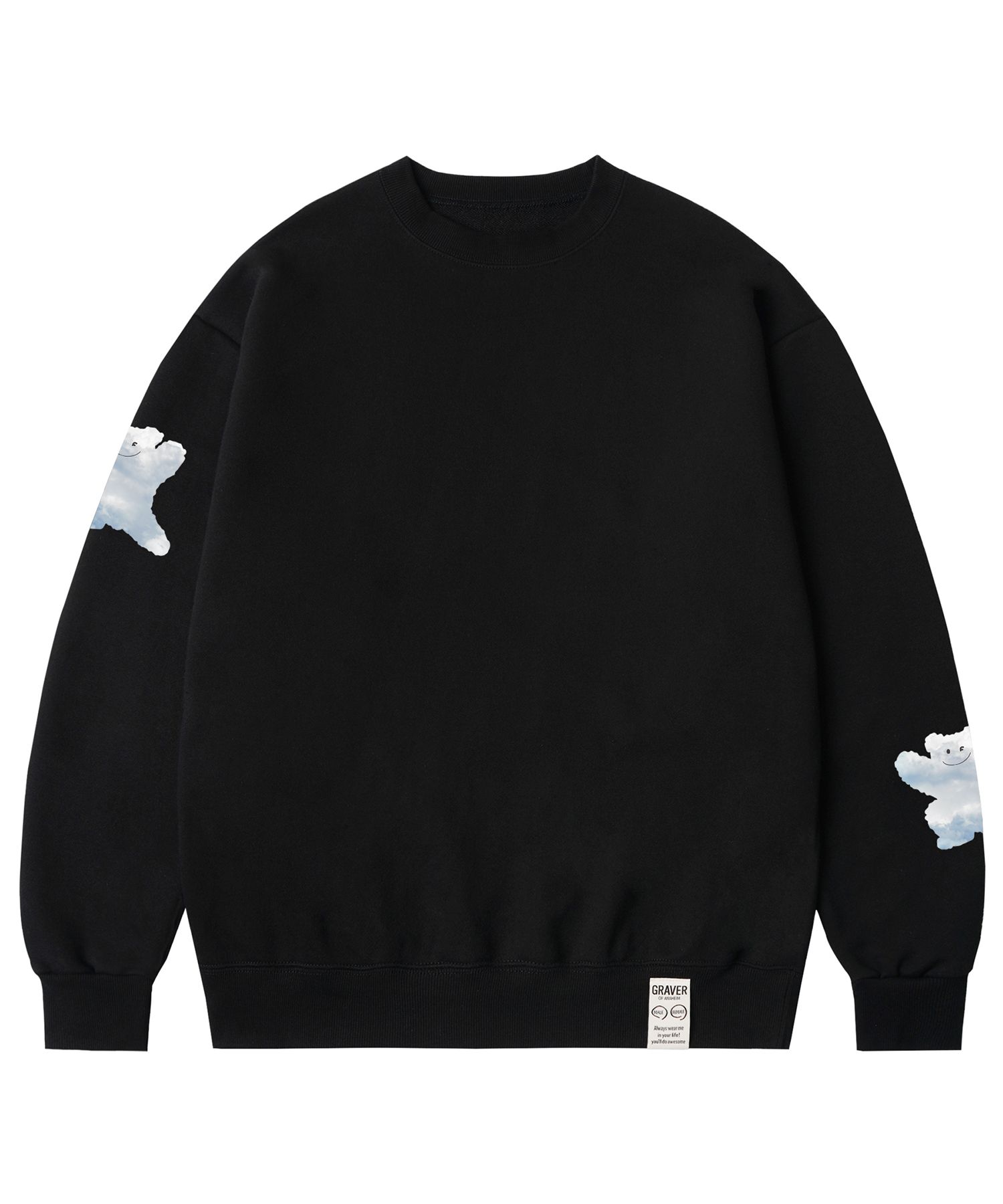 MUSINSA | GRAVER [UNISEX]Multi Bear Smile Man to Man_Black