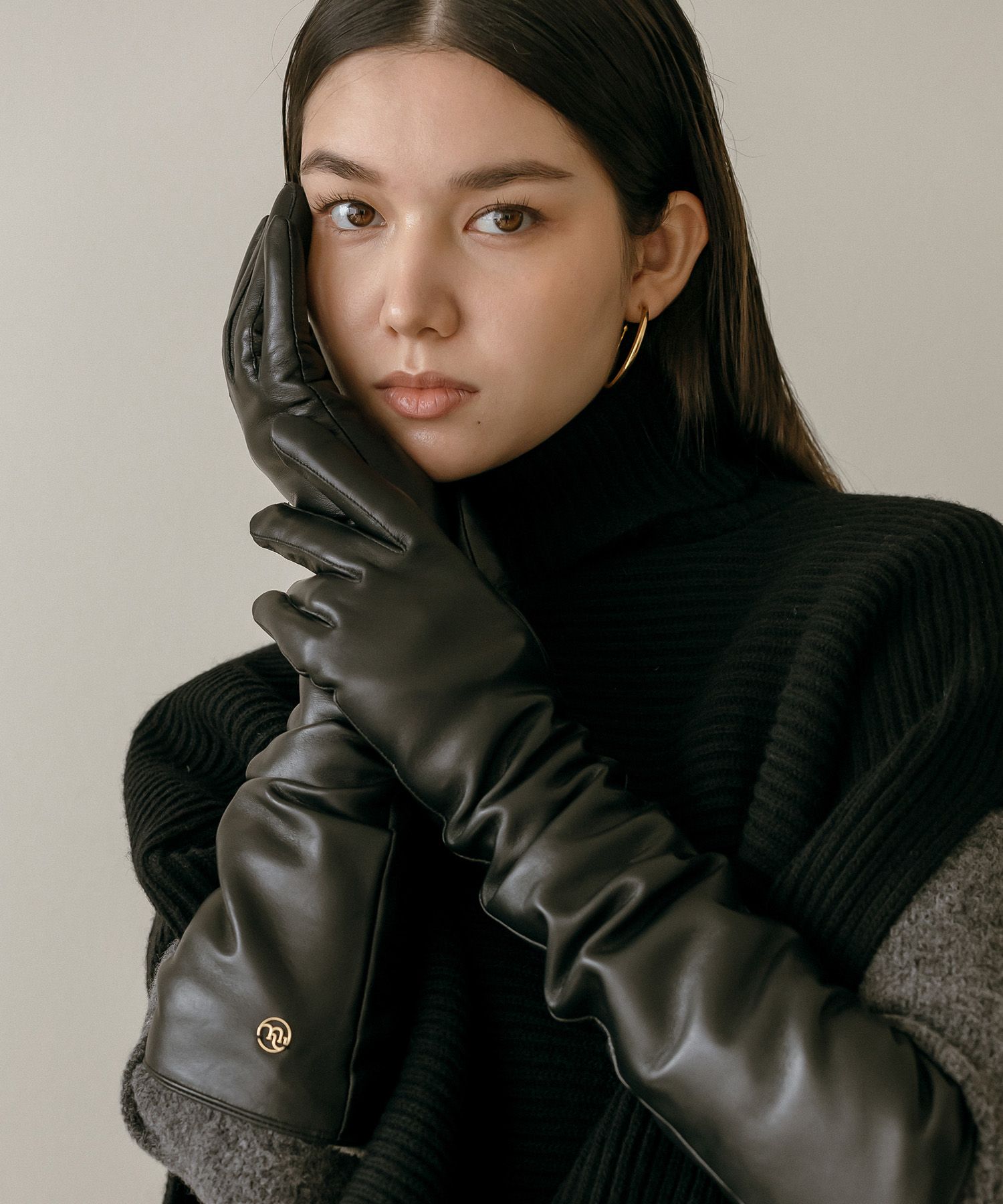 MUSINSA | MAYVERU Tawny Lambskin Leather Gloves _ Black