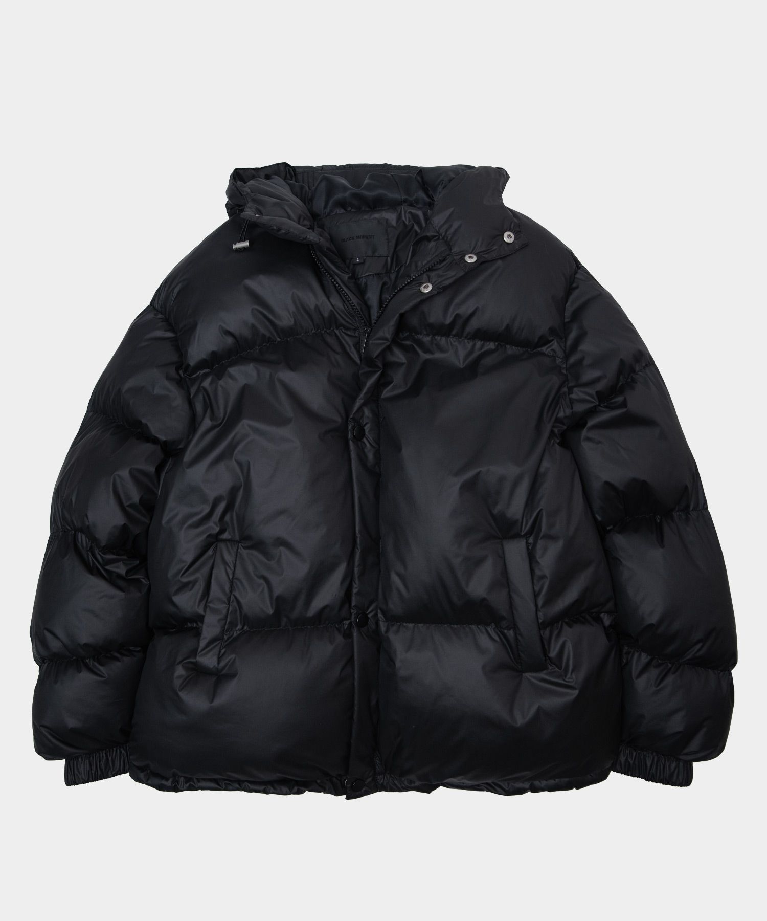 MUSINSA | BLACK MOMENT Basic string hood puffer cap padded jumper ...