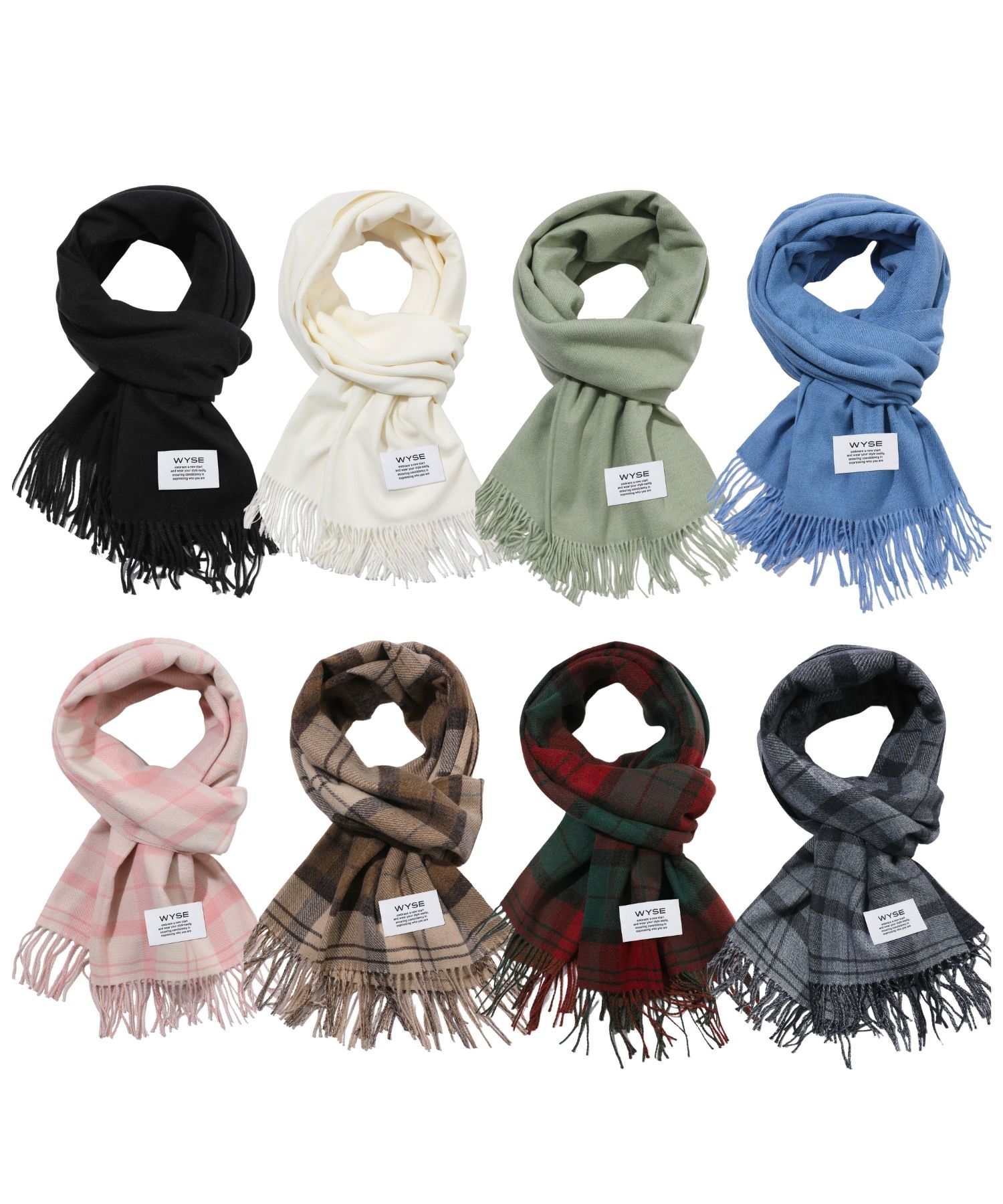 MUSINSA | WYSE Flat Modern Plain & Check Muffler (20 Colors)