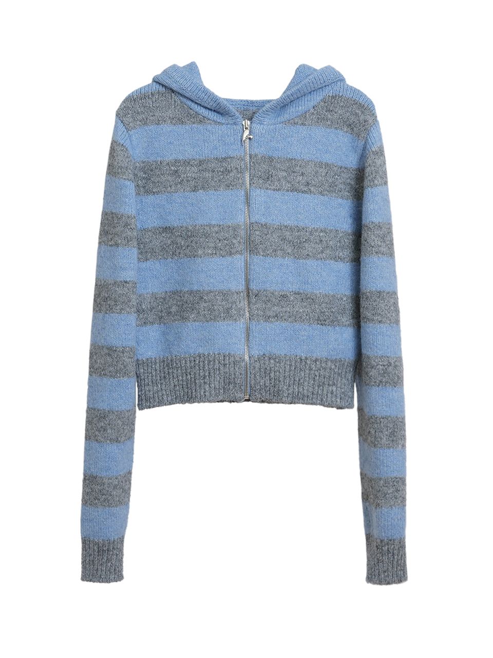 MUSINSA | REHEAT Symbol Stripe Knit Zip-up_Blue