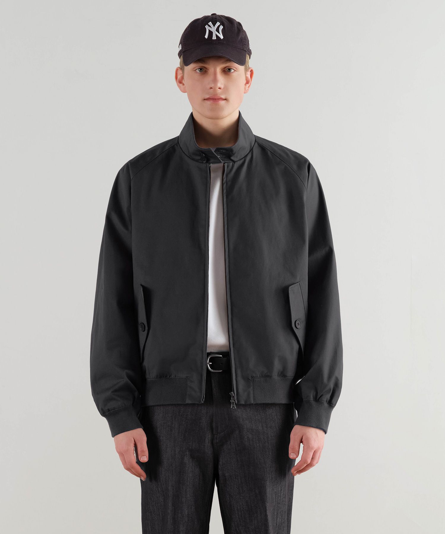 MUSINSA | MUSINSA STANDARD Cotton Harrington Jacket [Dark Grey]