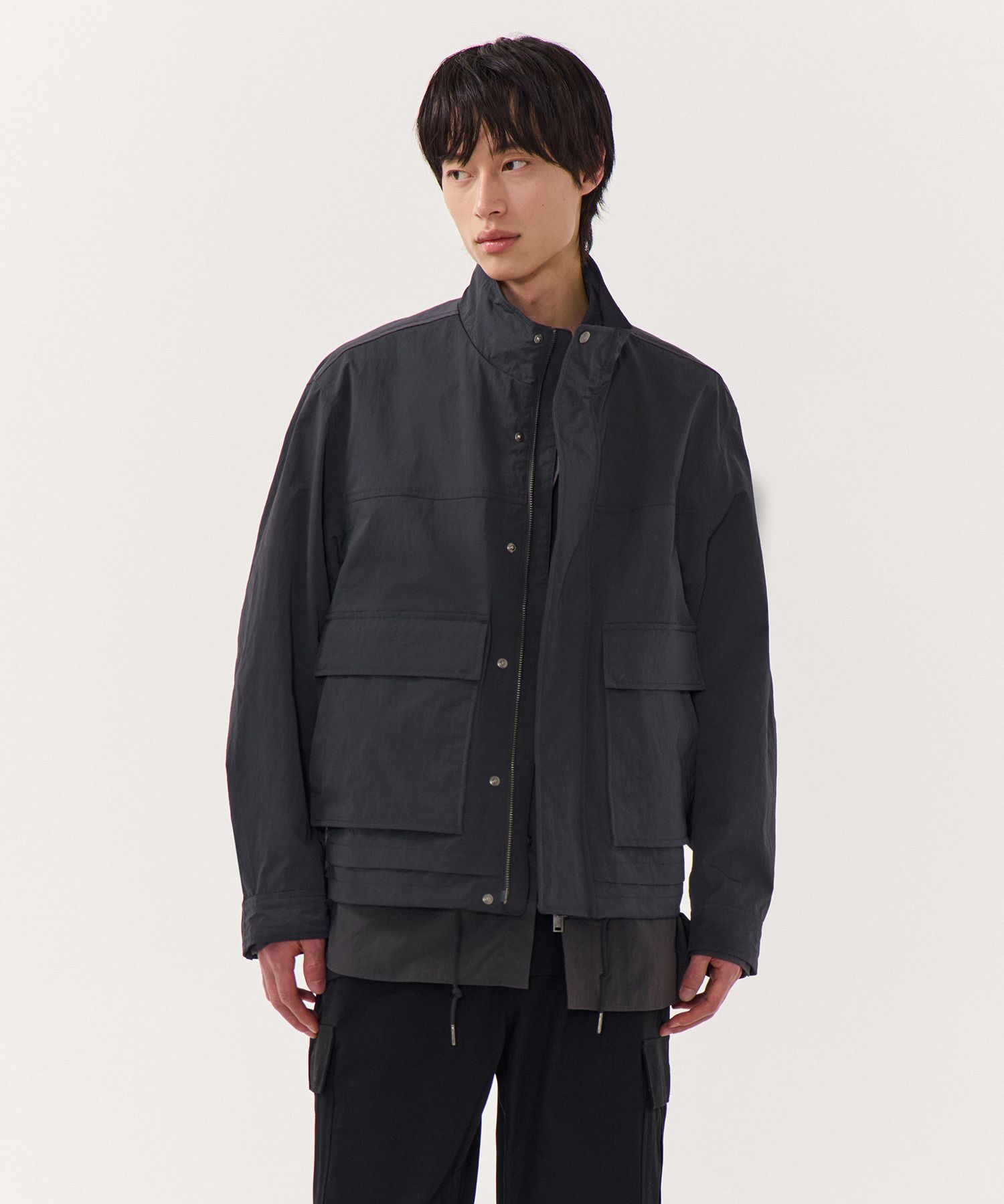 MUSINSA | MUSINSA STANDARD Crease Layer Field Jacket [Grey]