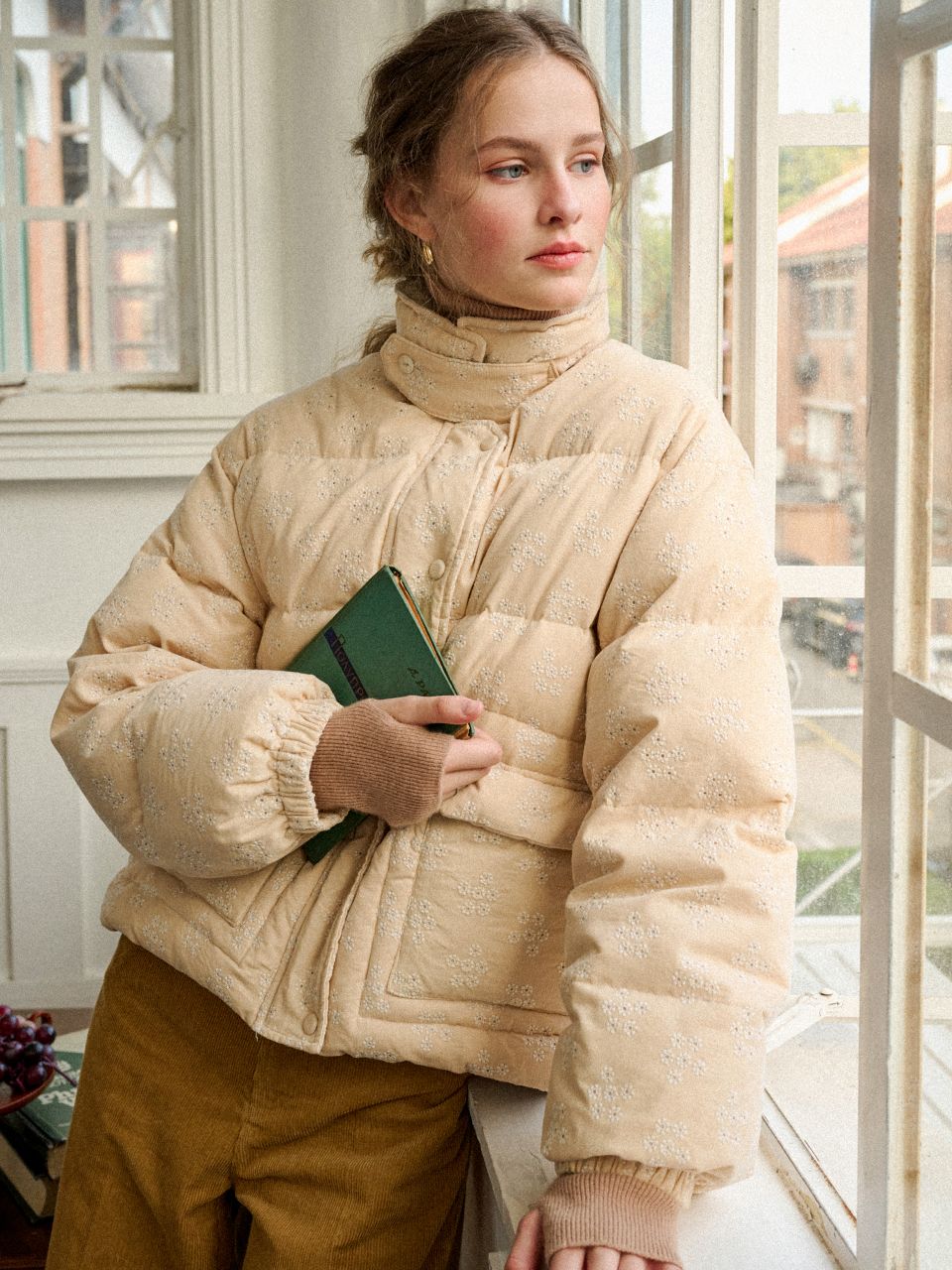 MUSINSA | LENINA MELODY embroidery duck down padding_LIGHT BEIGE