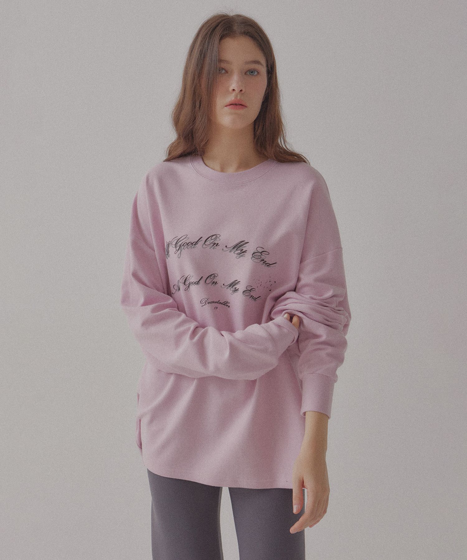 MUSINSA | DEARSTALKER ALL GOOD LETTERING LONG SL T - POWER PINK