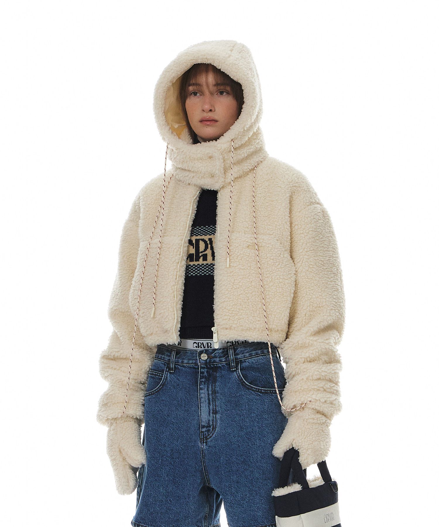 MUSINSA公式 | GROVE LAVISH FLEECE JACKET&GLOVES SET (2COLOR)