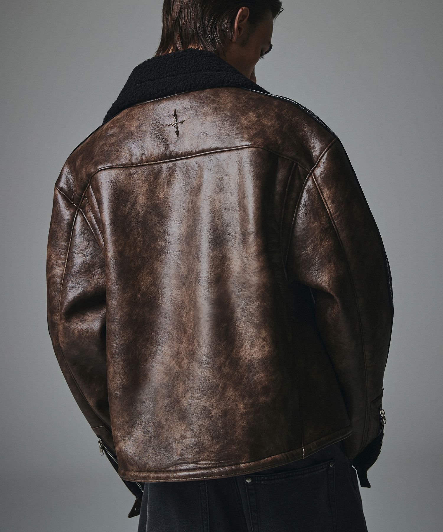 MUSINSA | NOT4NERD Thorns Line Racing Mustang Jacket - Brown