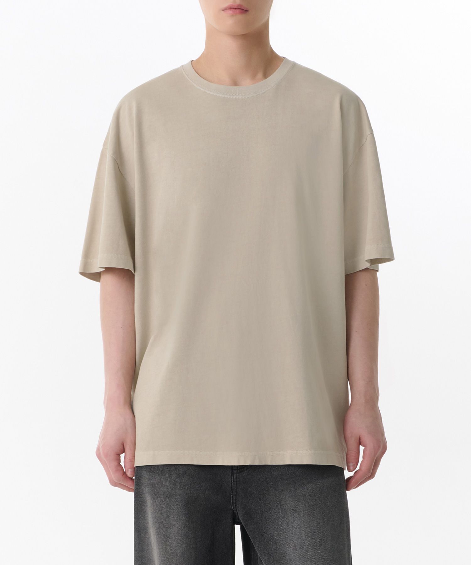MUSINSA | MUSINSA STANDARD Pigment Oversized Crew Neck T-Shirt [Cream]