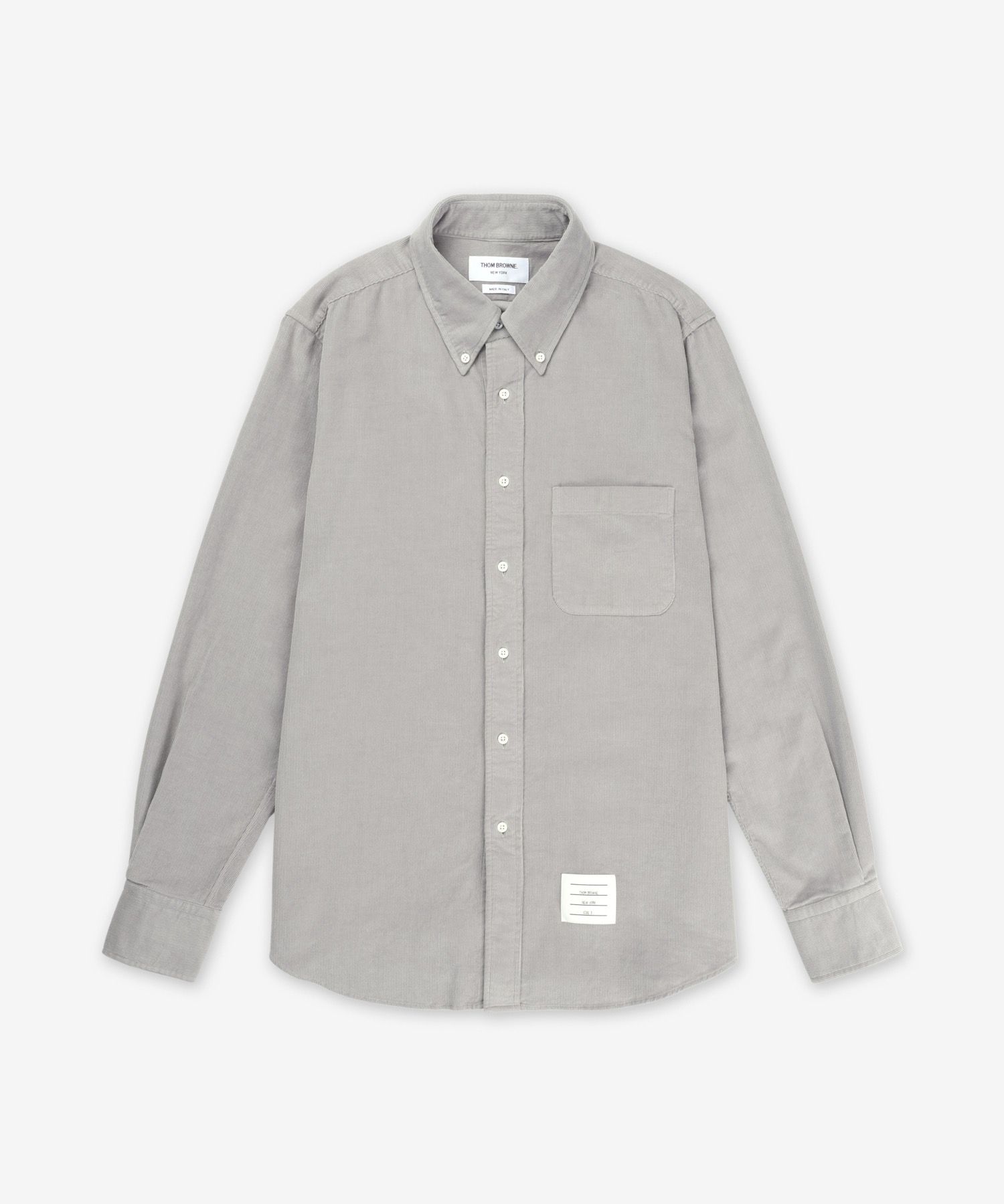 MUSINSA | THOM BROWNE Corduroy Straight Fit Shirt - Light Grey ...
