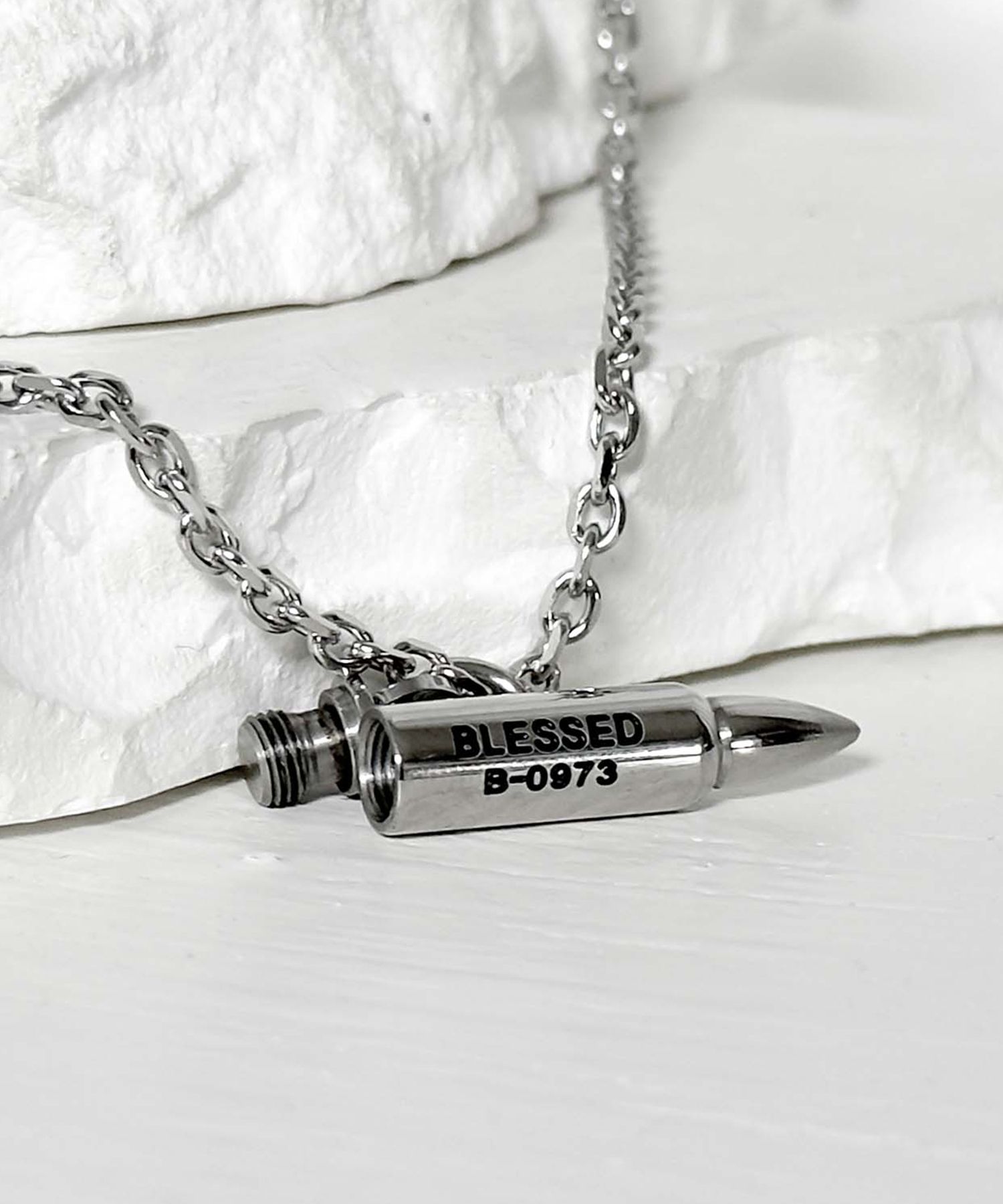 MUSINSA公式 | BLESSED BULLET ss-open signature bullet necklace_small_silver