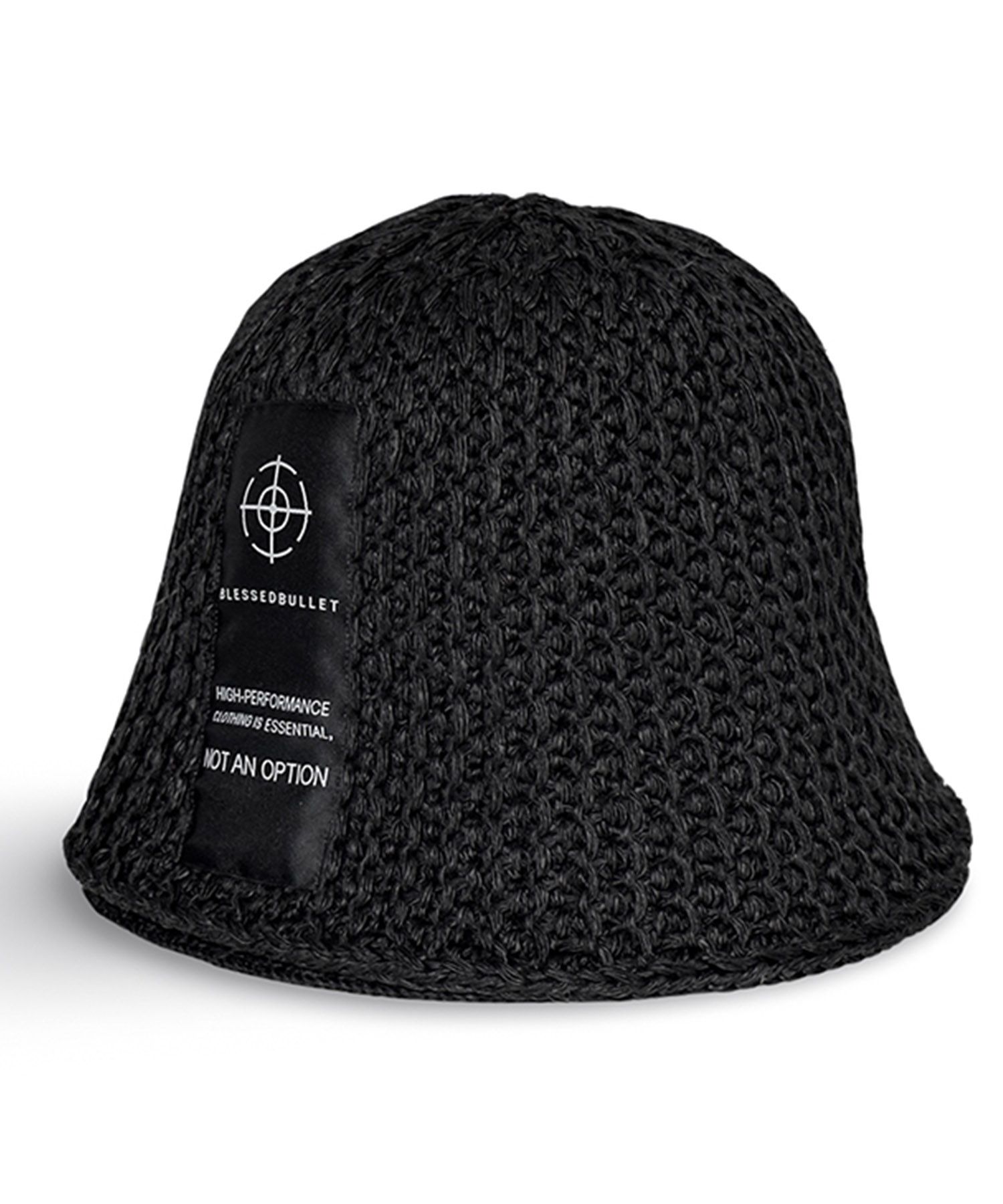 MUSINSA公式 | BLESSED BULLET Oversized Logo Knit Bucket Hat-COLD BLACK ...