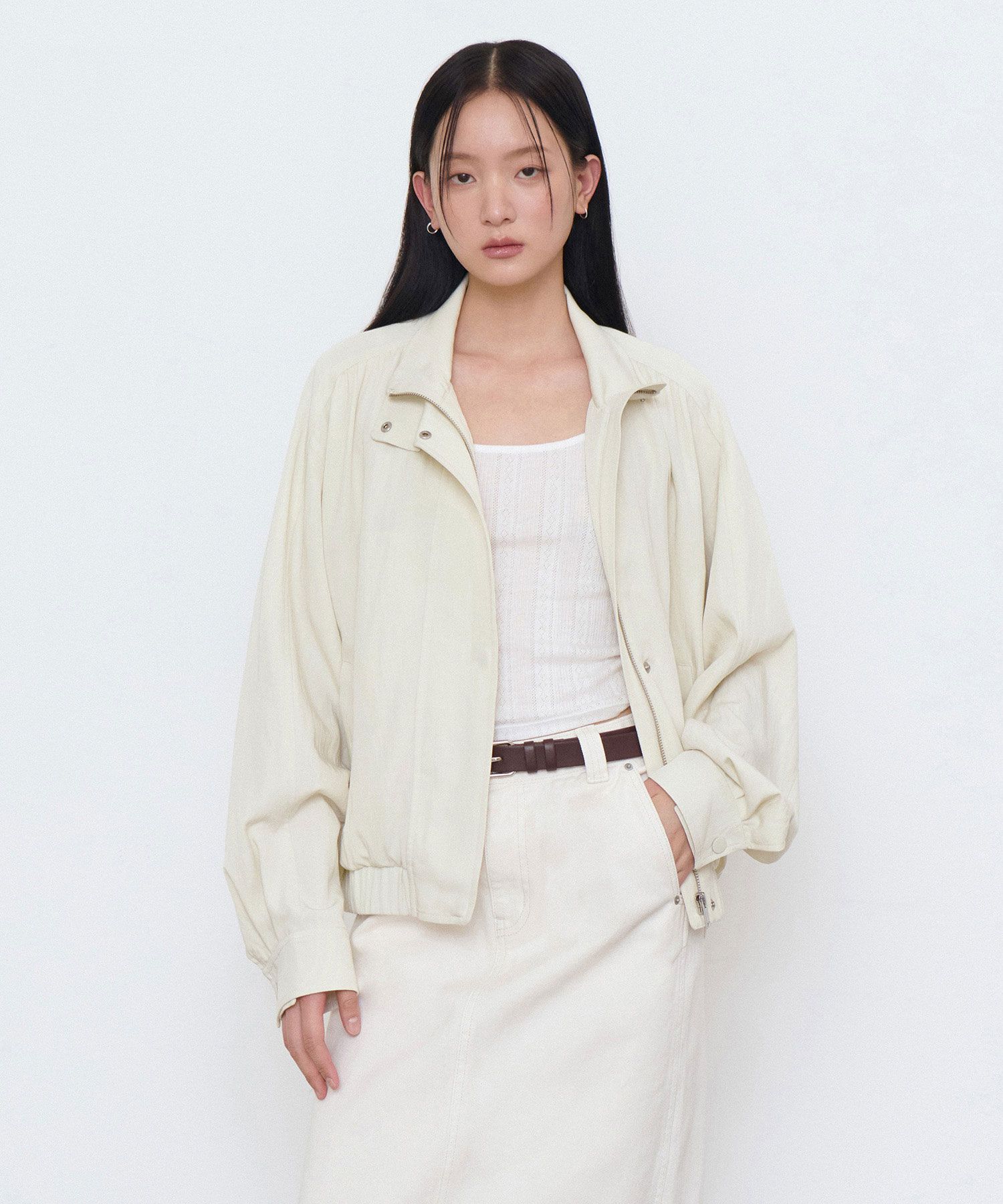 MUSINSA | MUSINSA STANDARD WOMAN Women's RN High Neck Shirring Blue ...