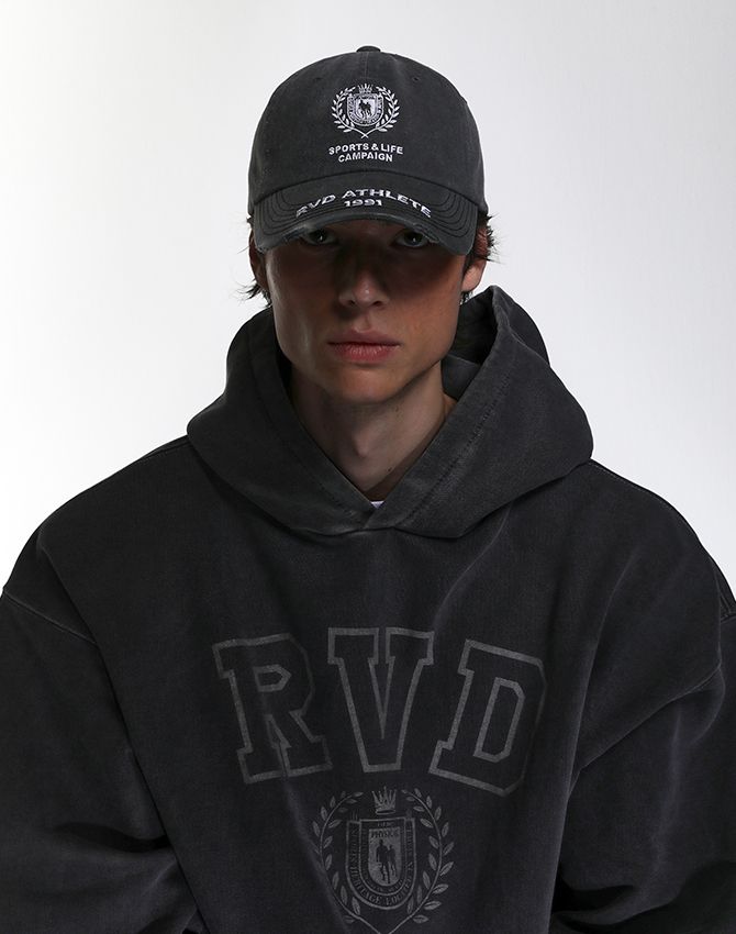 MUSINSA | RVD (American Casual Campaign) Pigment Damaged Ball Cap (Iron ...