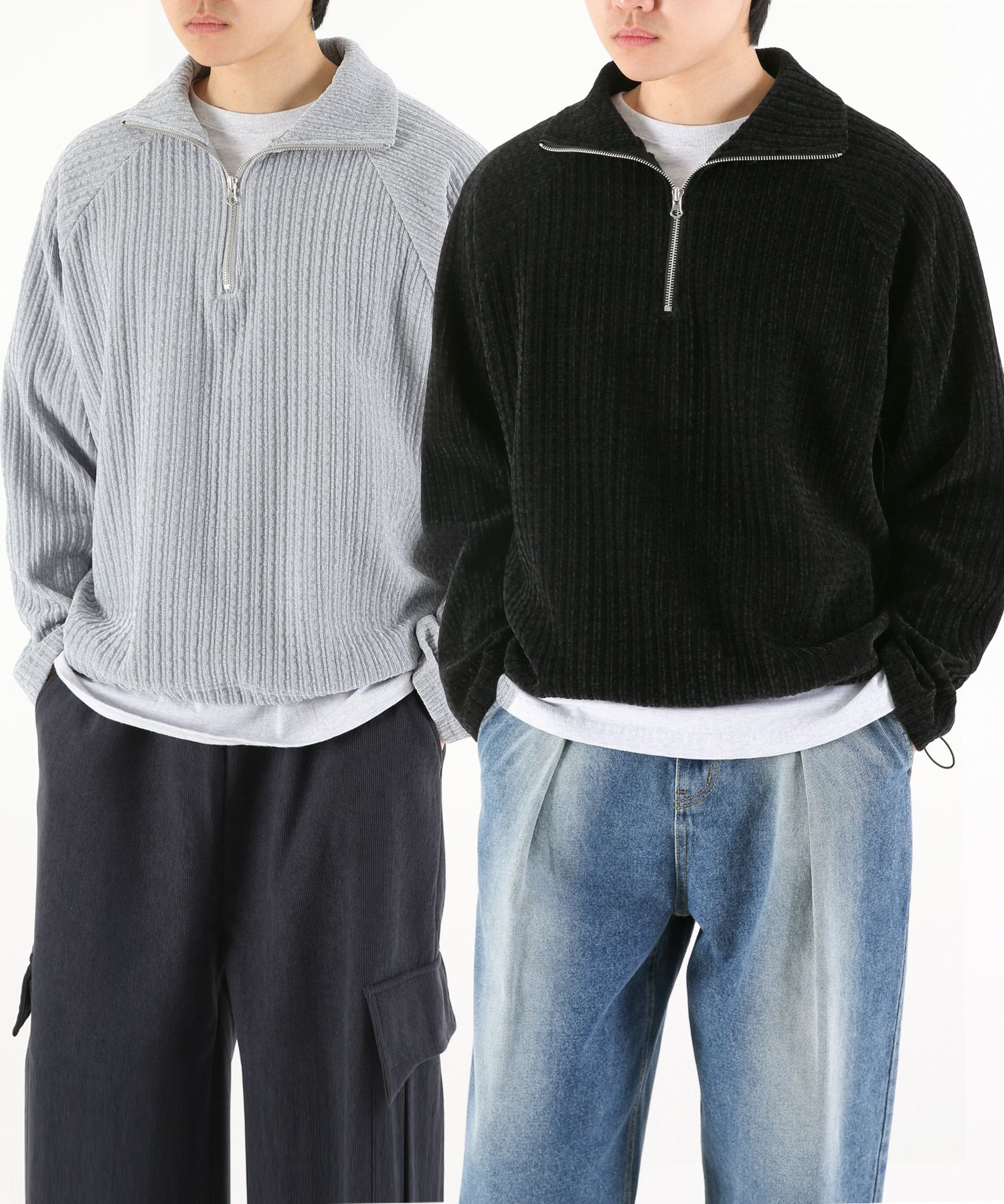 MUSINSA | UMM High neck half-zip string t-shirt 4COLOR