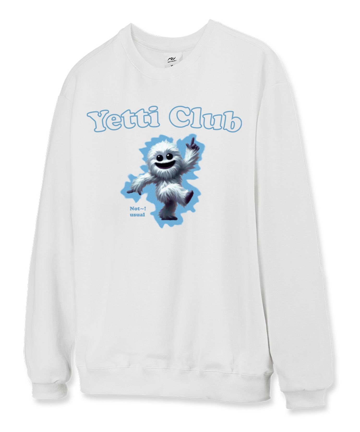 MUSINSA | NOTUSUAL Yeti Club Man to Man [WHITE]
