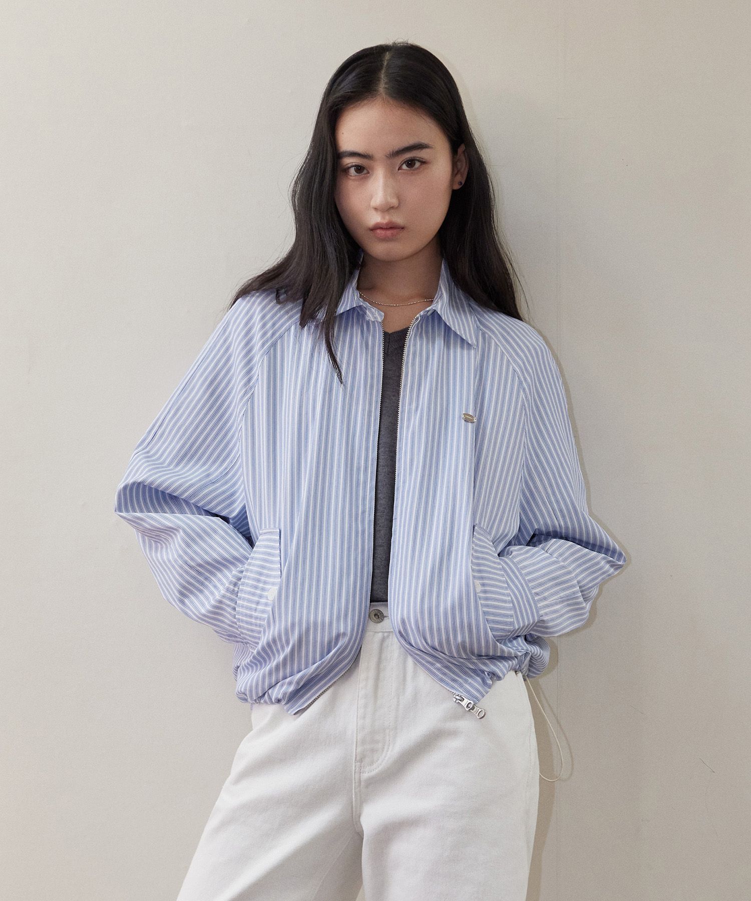 MUSINSA | KIIMUIR (Women) All Day Collared Blouson_Sky Blue