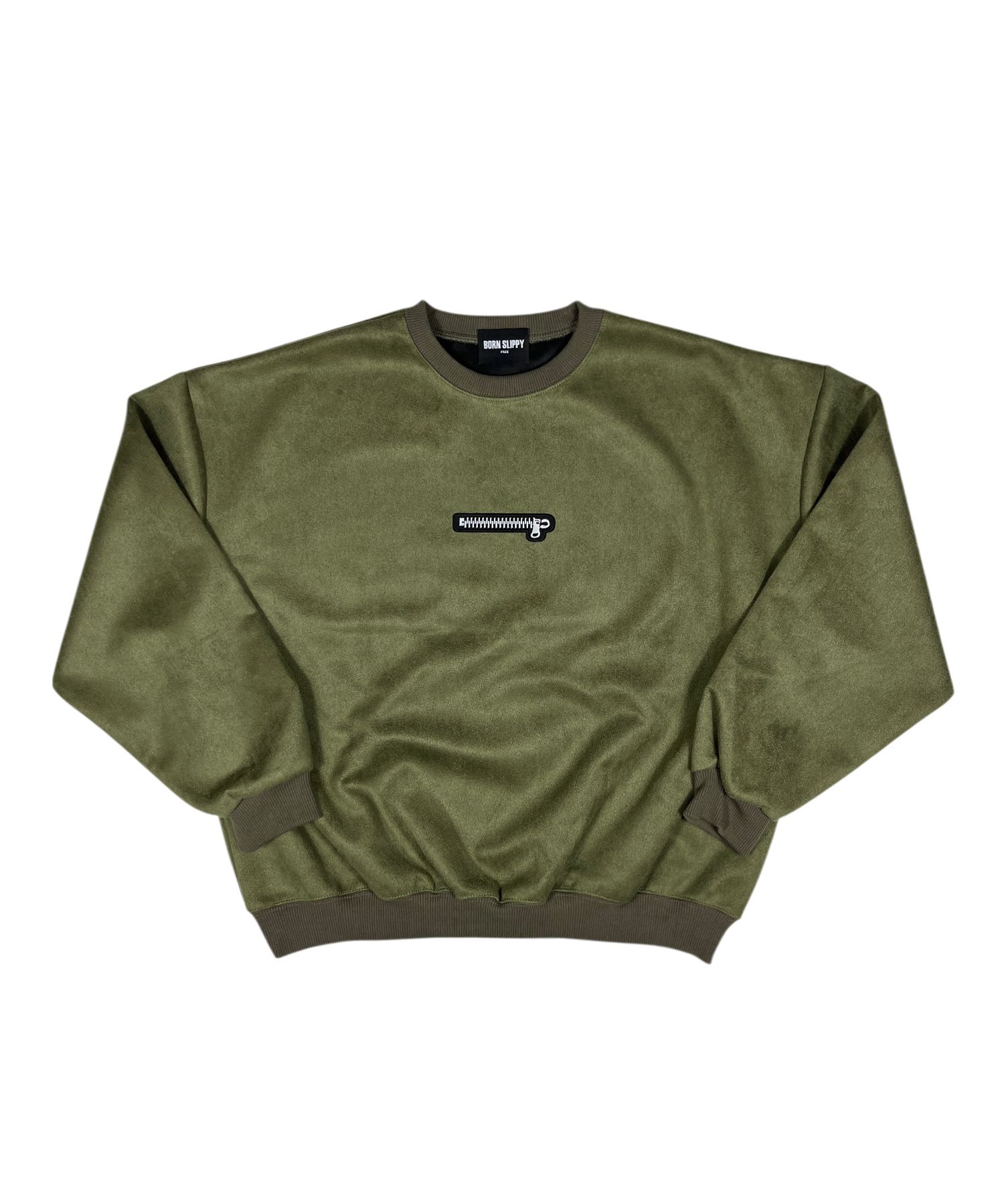 MUSINSA | BORN SLIPPY No Heart Suede Sweatshirts (Khaki)