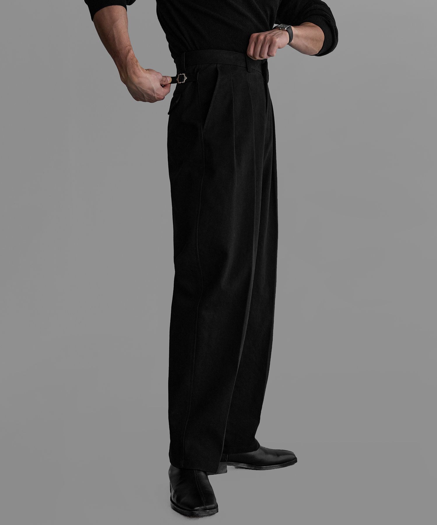 MUSINSA | BOWLOW PRODUCT Set up Wool Slacks [Charcoal]