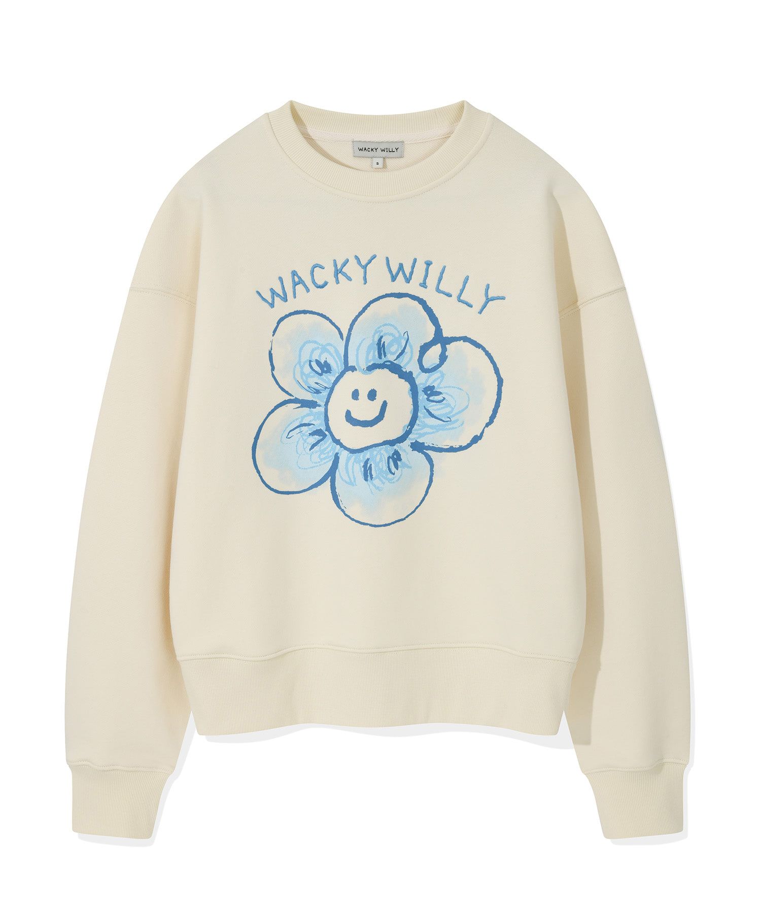 MUSINSA | WACKY WILLY Women's Big Lily Graphic Man to Man Cream