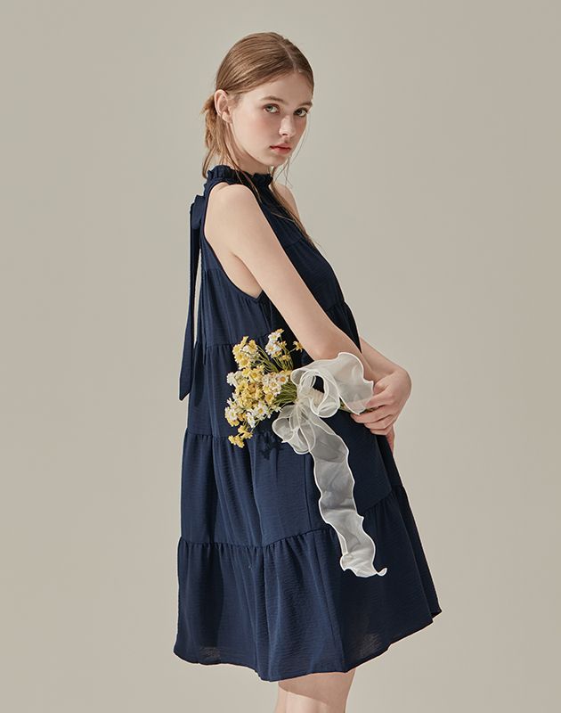 MUSINSA公式 | VIKINI VENDER Cynthia Halter Tiered Mini Dress