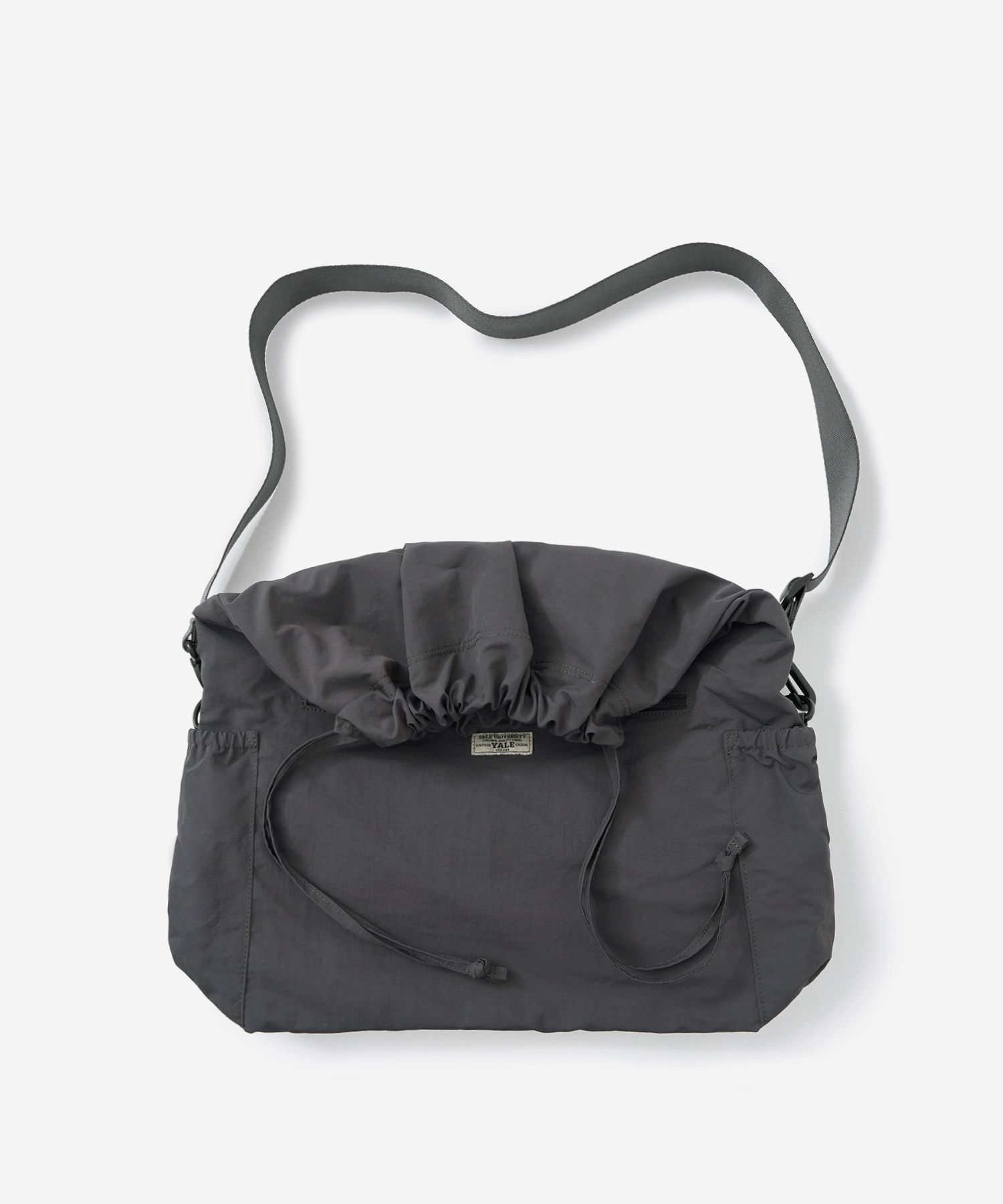 MUSINSA | YALE Drawstring Crossbody Bag_Charcoal