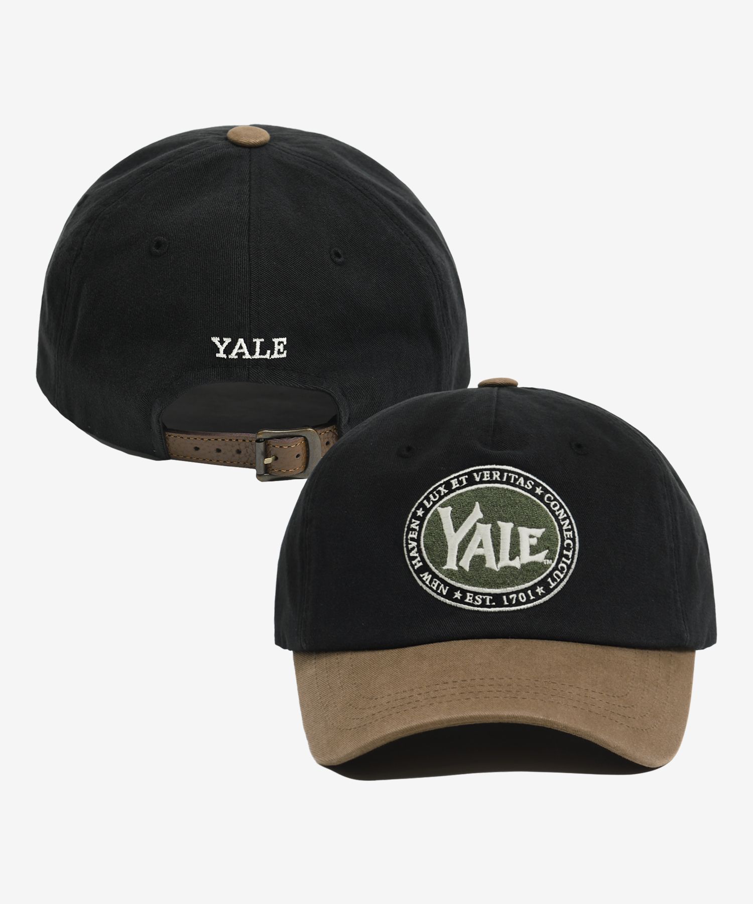 MUSINSA | YALE Vintage Circle Flag Ball Cap_Black