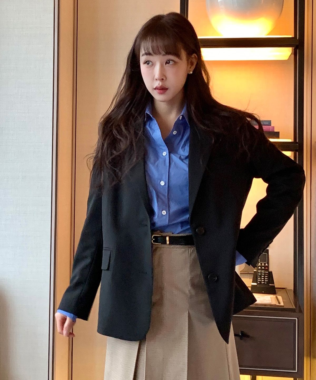 마인드브릿지 우먼(MIND BRIDGE WOMEN) [W]오버핏 싱글 자켓 - 2color - 사이즈 & 후기 | 무신사