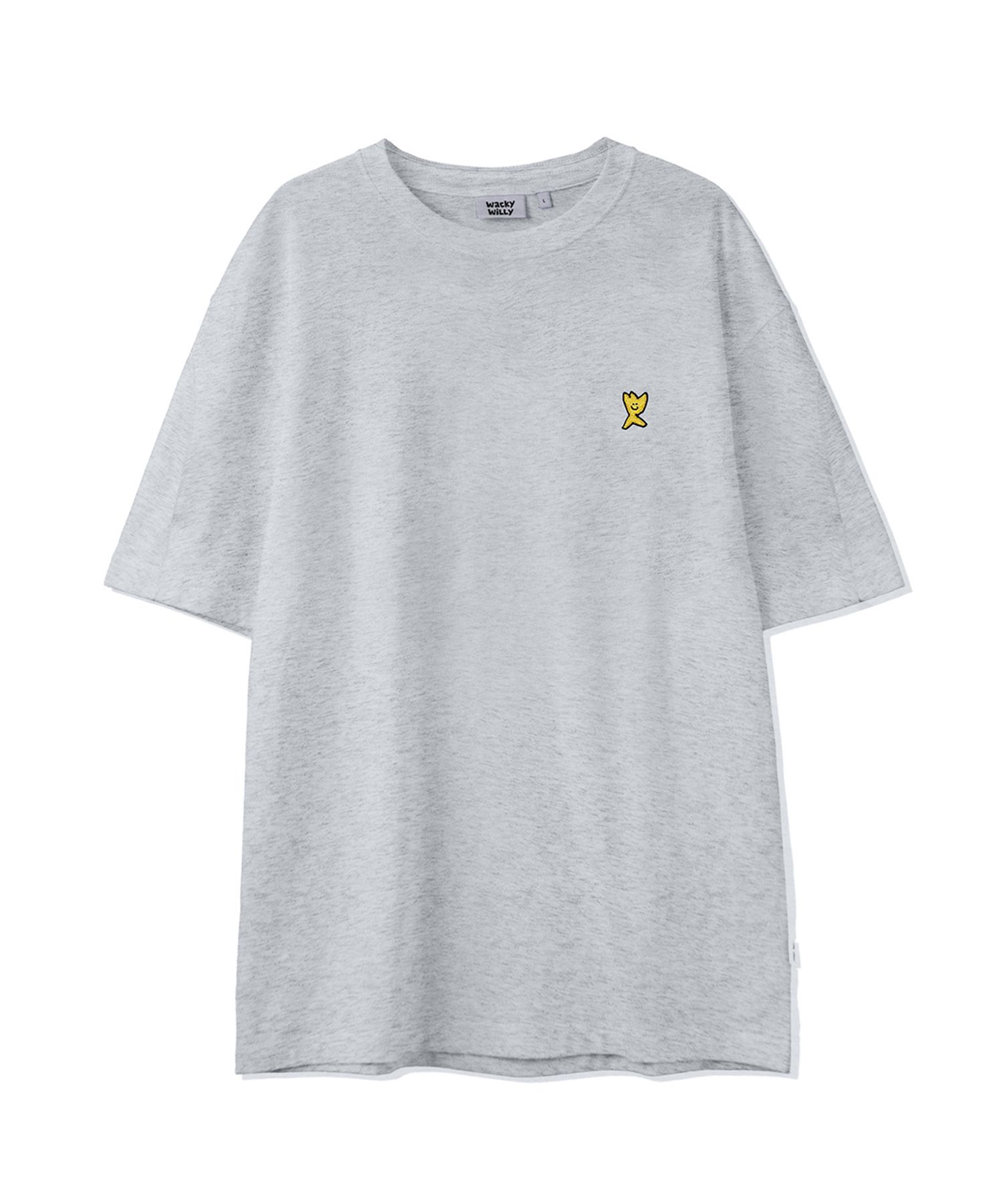 MUSINSA | WACKY WILLY Signature Kiki Wappen Short Sleeve T-Shirt Light Grey