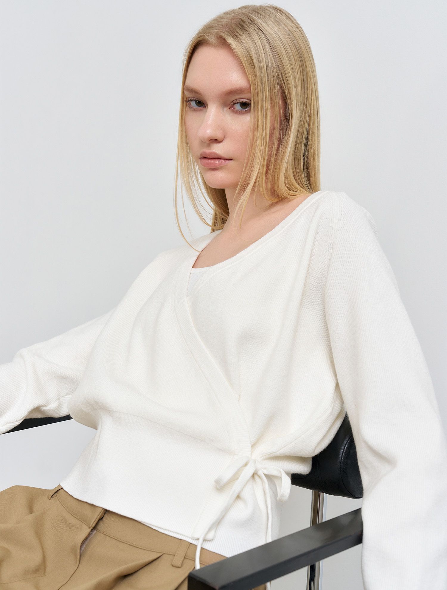 MUSINSA公式 | GENERAL IDEA Hachi Wrap Cardigan [IVORY] / WBE1L04502