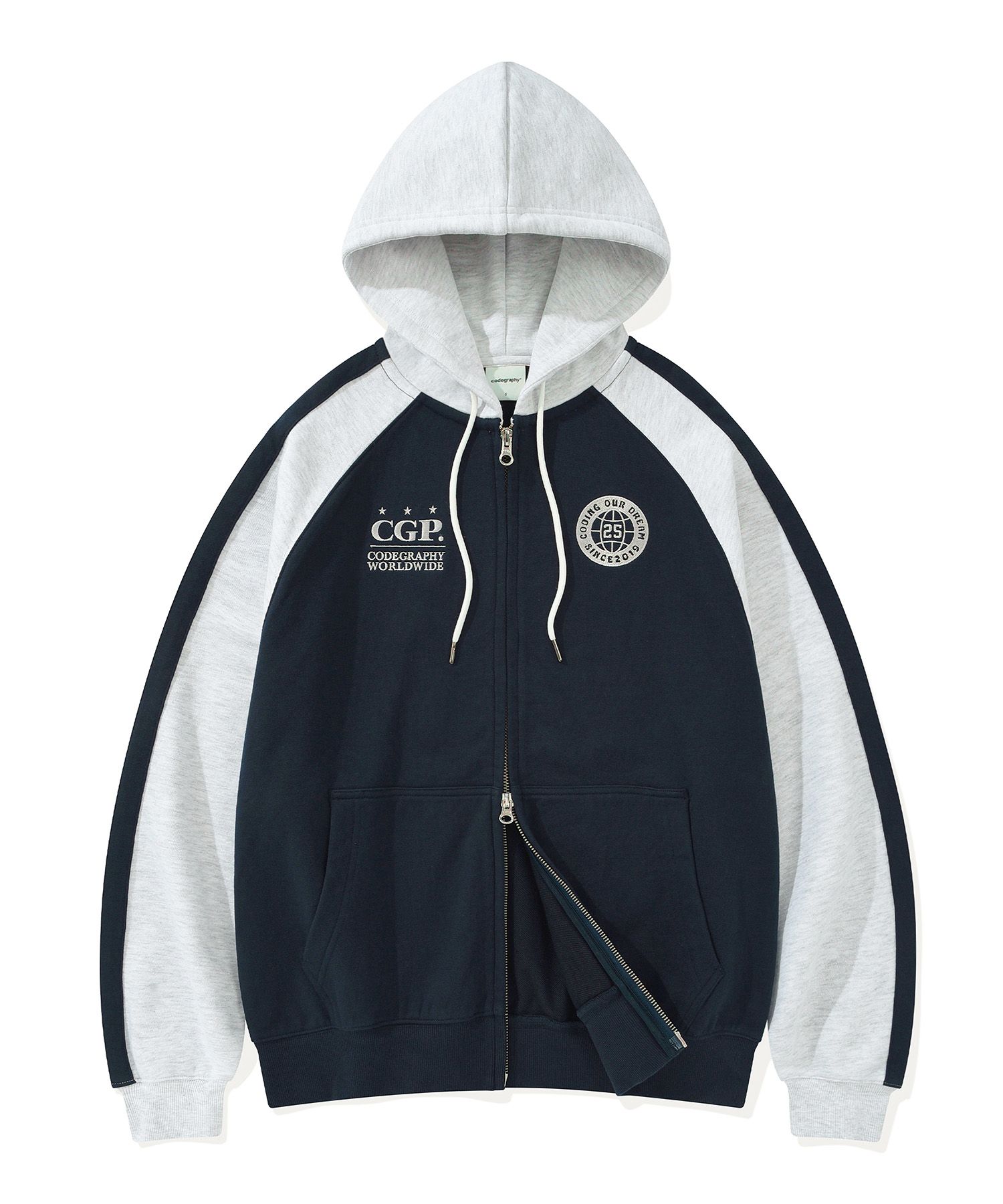 MUSINSA | Codegraphy CP Jjuri Track Hood Zip-Up_Navy