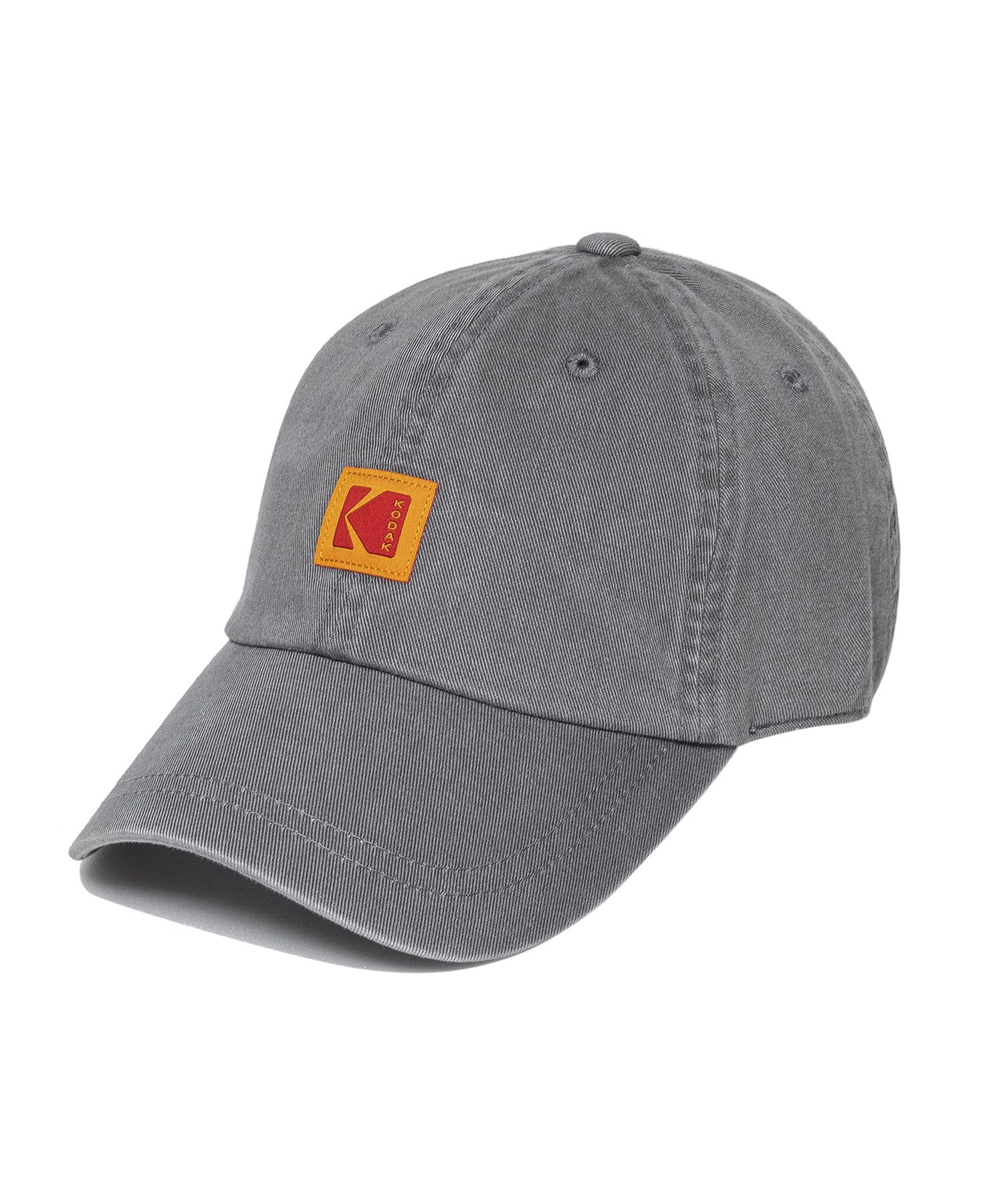 MUSINSA | KODAK Relaxed Fit Square Logo Ball Cap GREY