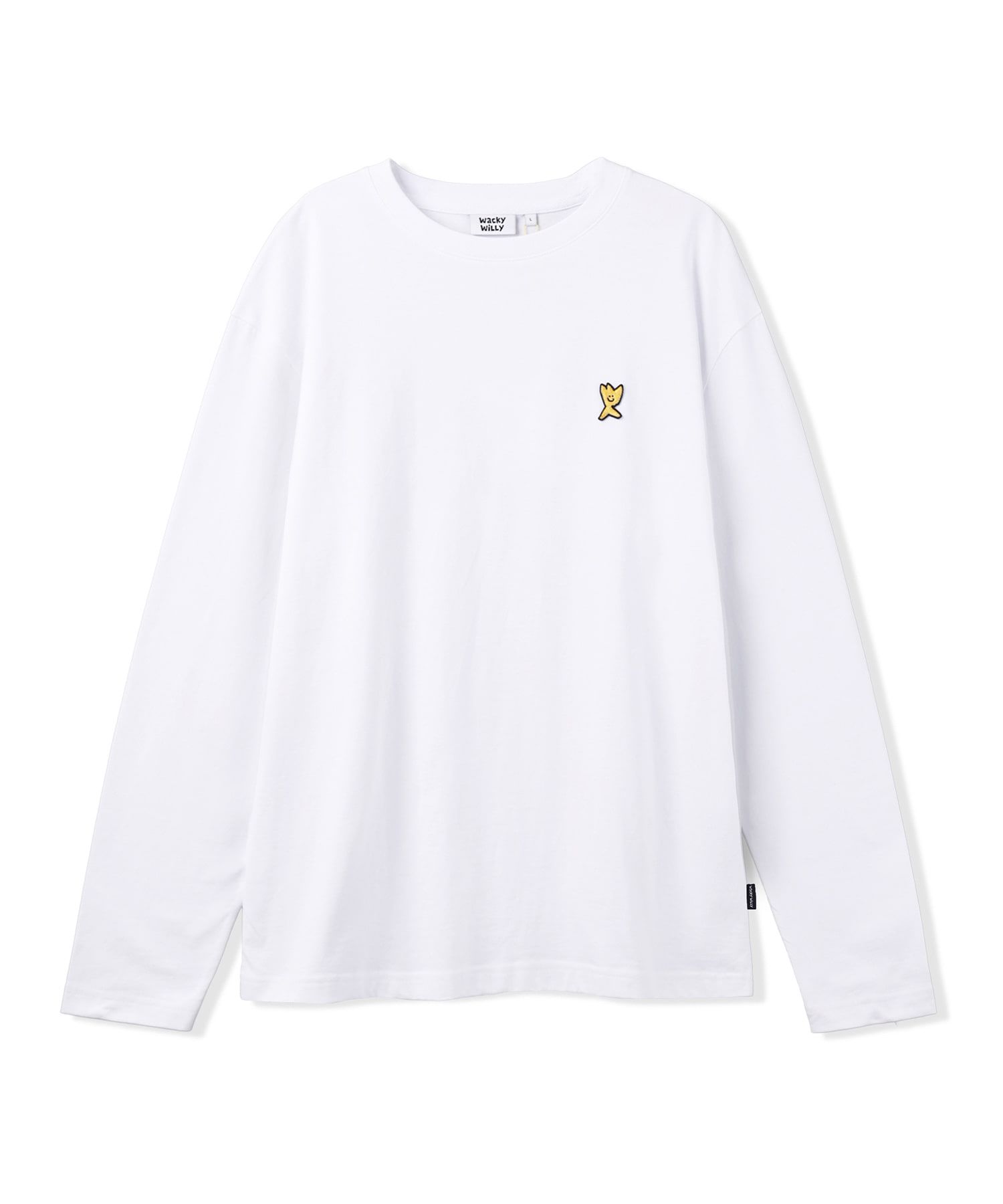 MUSINSA | WACKY WILLY Kiki Wapen Basic Long Sleeve T-Shirt White