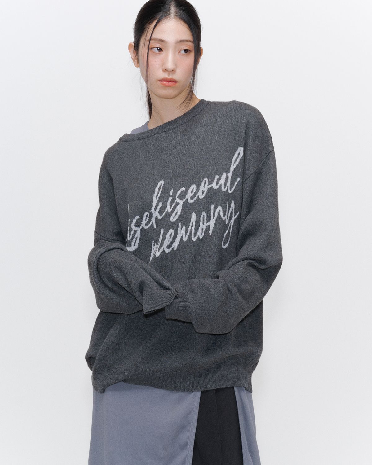 MUSINSA | MISEKI SEOUL Misekiseoul memory graphic knit CHARCOAL