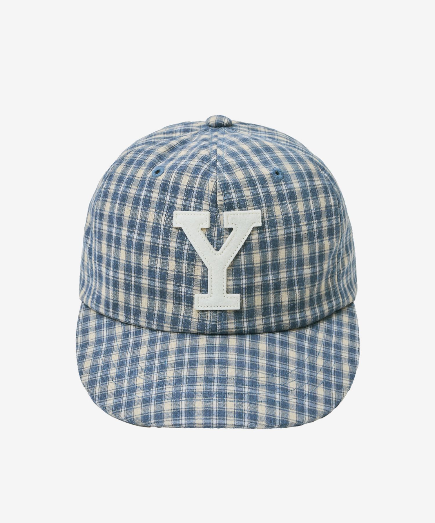 MUSINSA | YALE Y Logo Check Ball Cap_Blue