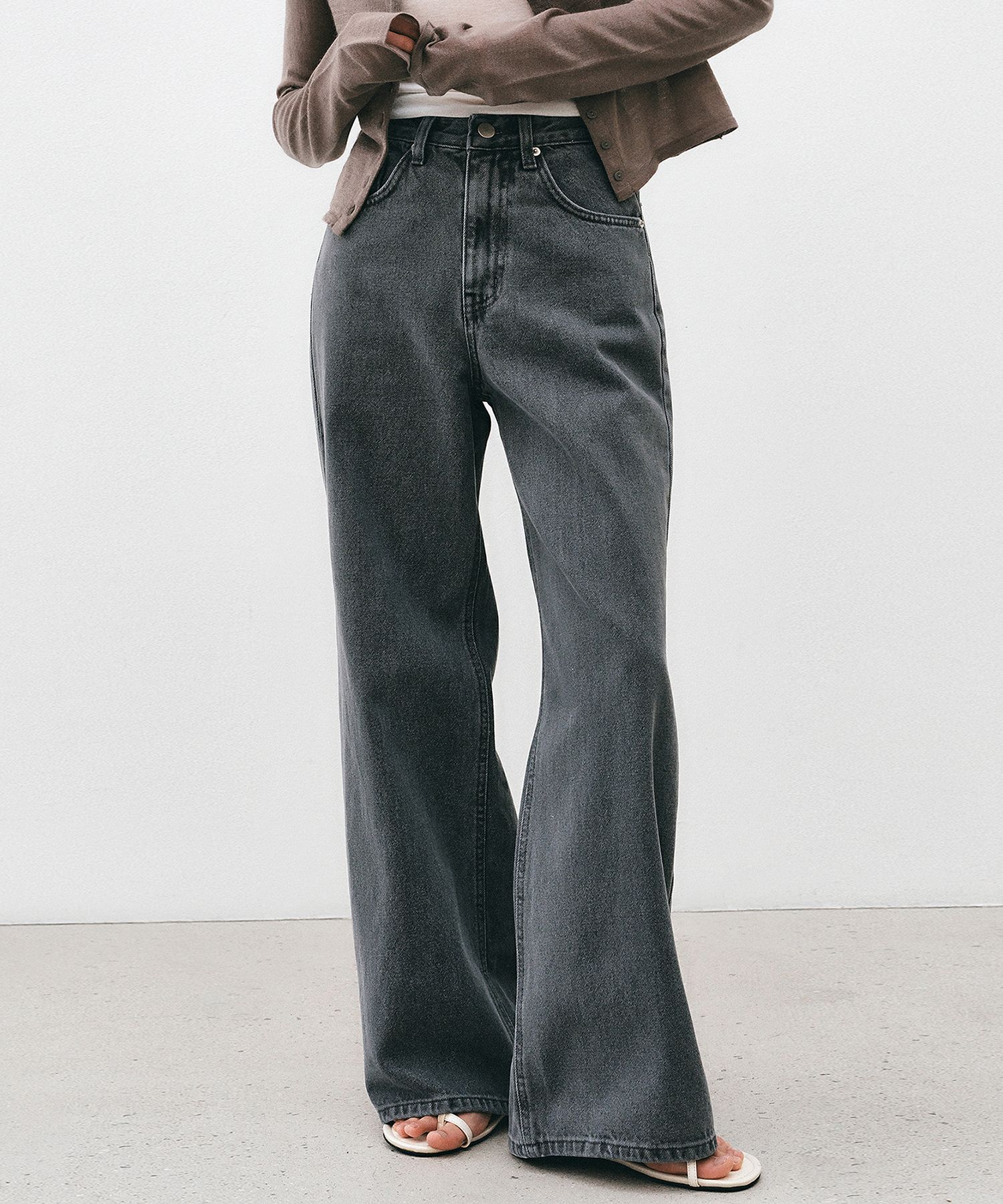MUSINSA | LOEIL LW232 Ash Grey Wide Denim Pants