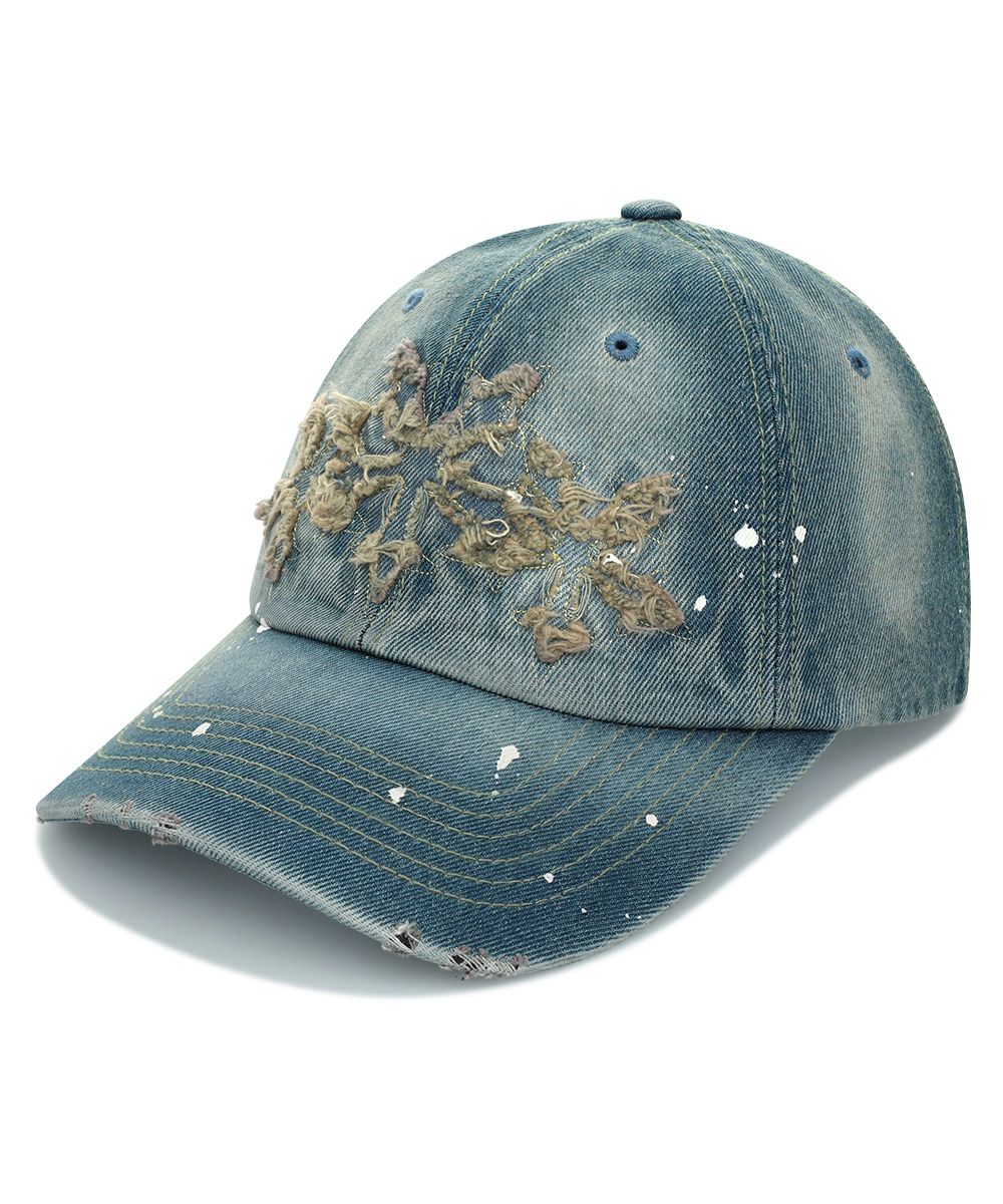 MUSINSA | MAHAGRID WASHED DENIM CROSS STAR CAP BLUE(MG2FSMAB27A)