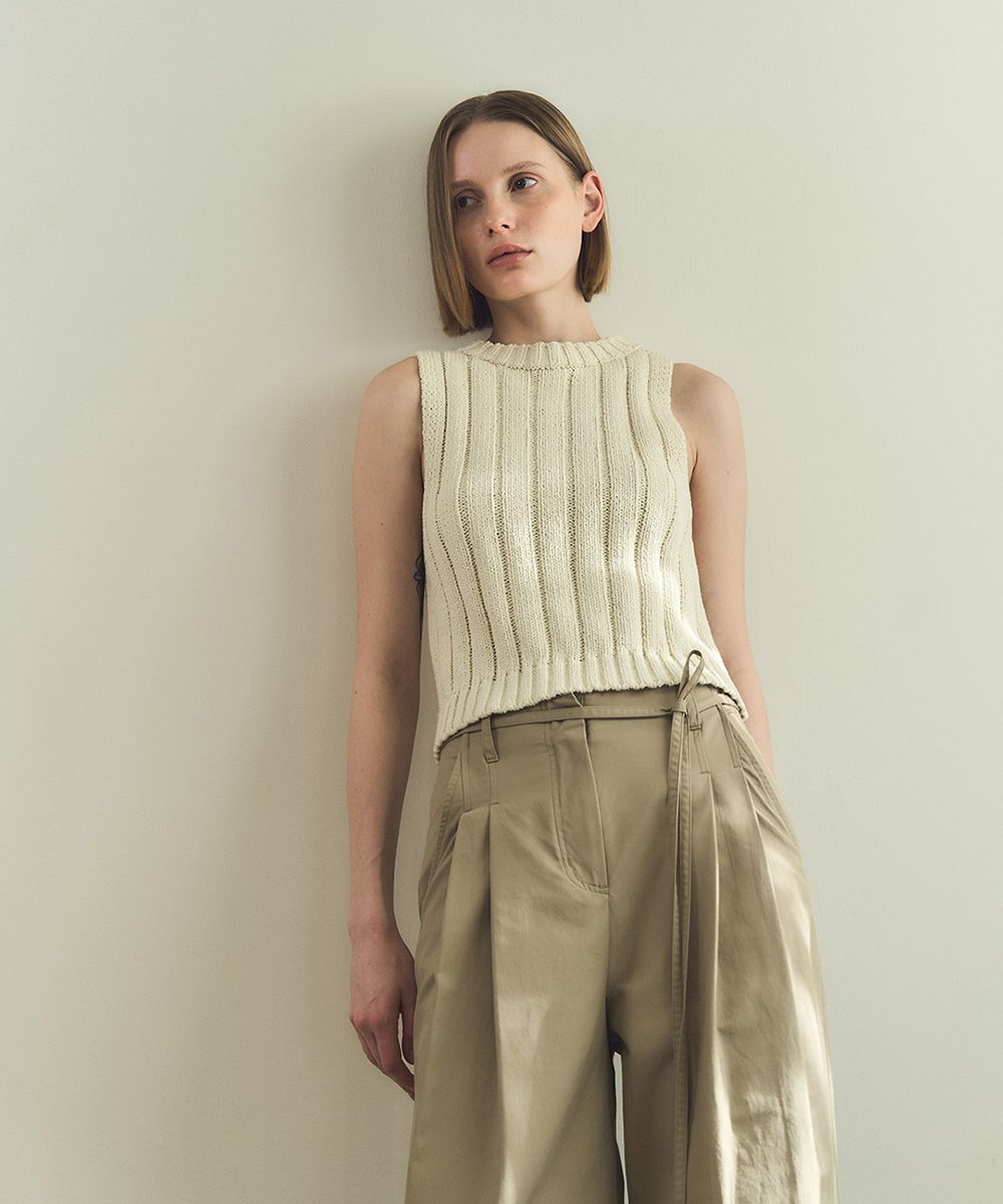 MUSINSA | ROUGHSIDE WHITELABEL Cello Knit Vest Vanilla